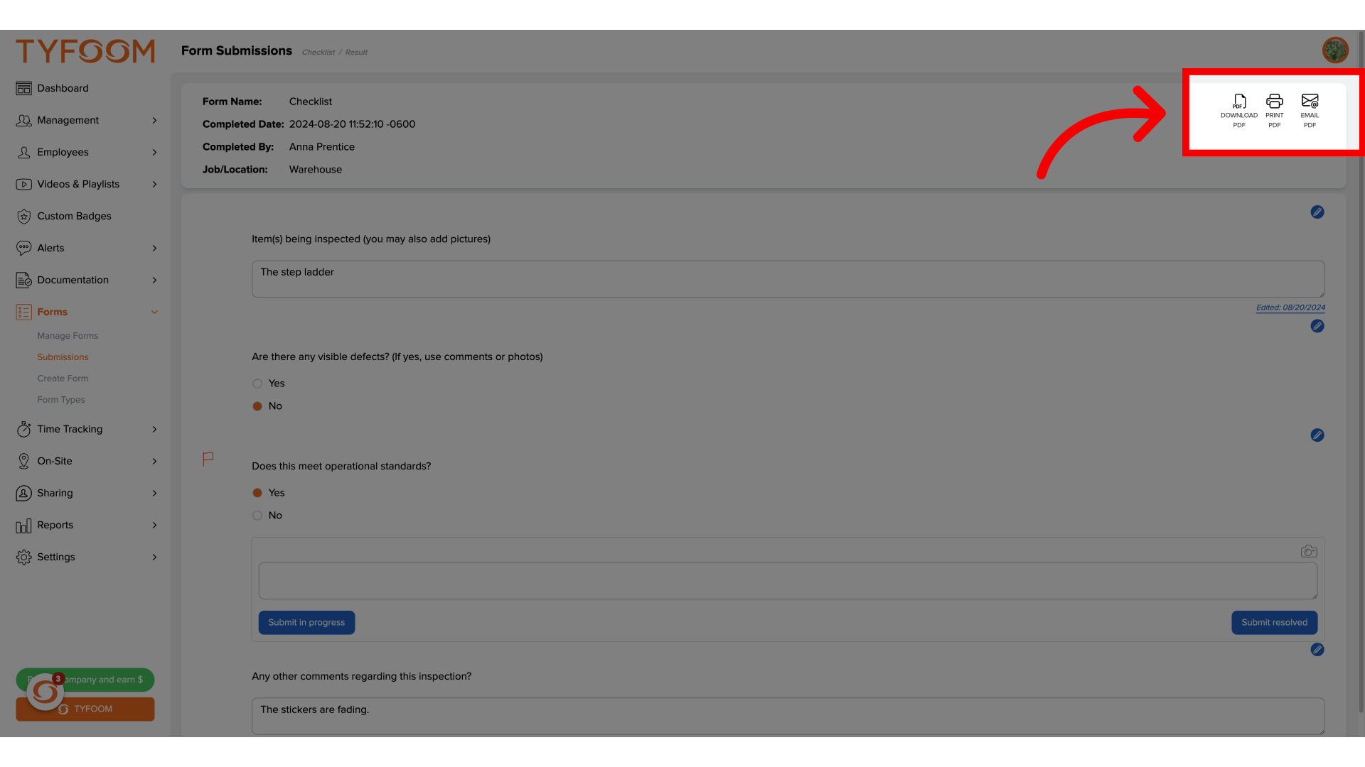 Emailing a Single Form Submission