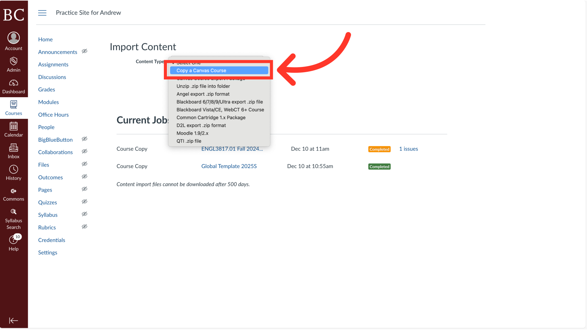 Copying Content from One Canvas Site to Another – Digital Learning ...