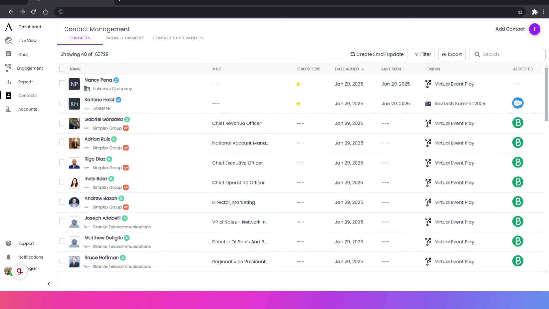 Navigating Contacts - Signals Help Docs
