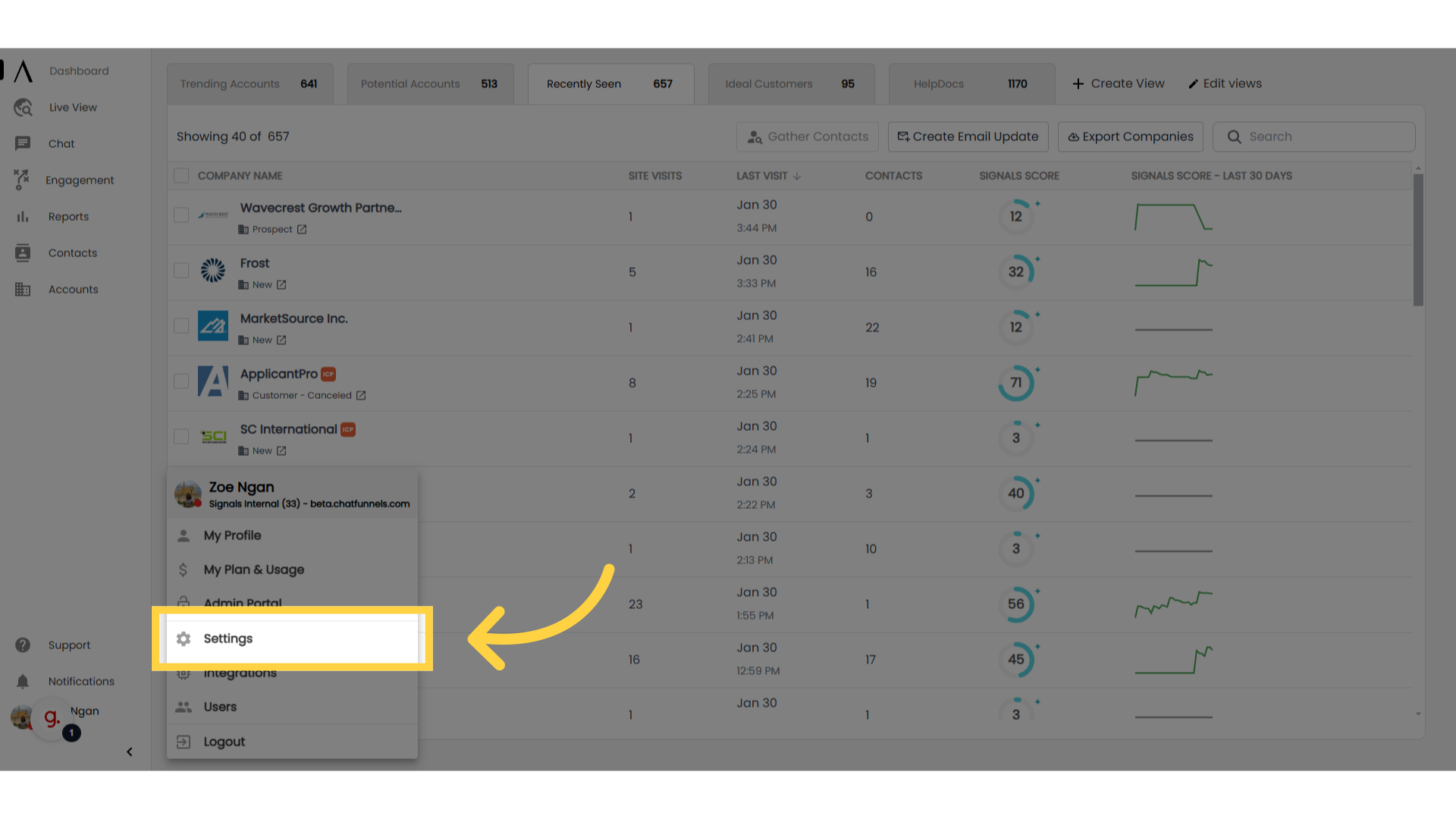 Company Availability - Signals Help Docs