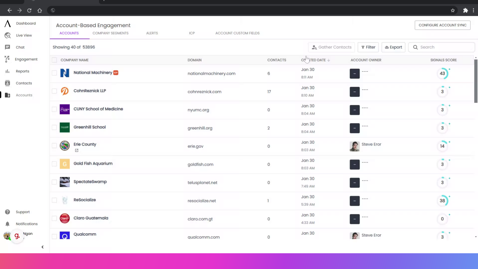 Accounts Overview - Signals Help Docs