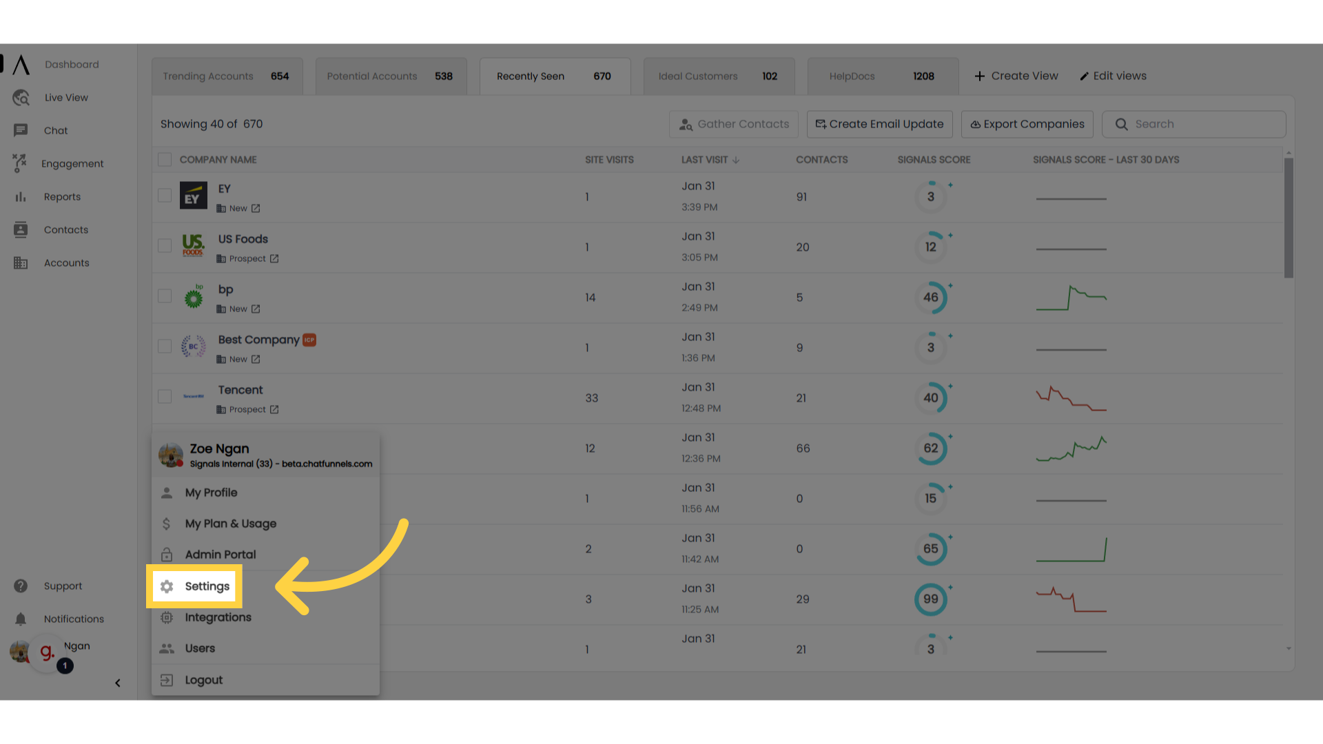 Admin Security and Data Privacy - Signals Help Docs