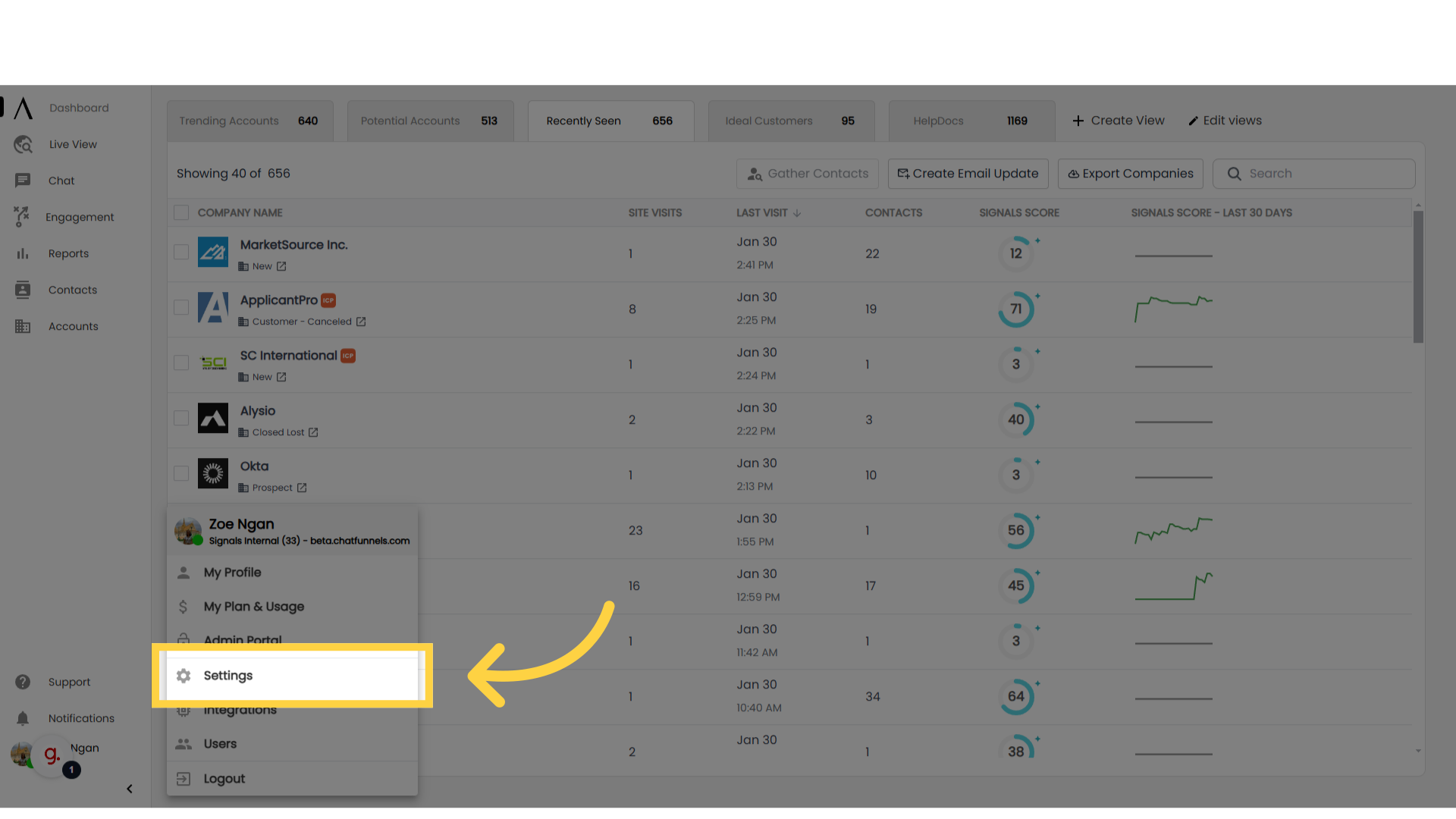 Notifications/Updates, Security and Alerts - Signals Help Docs