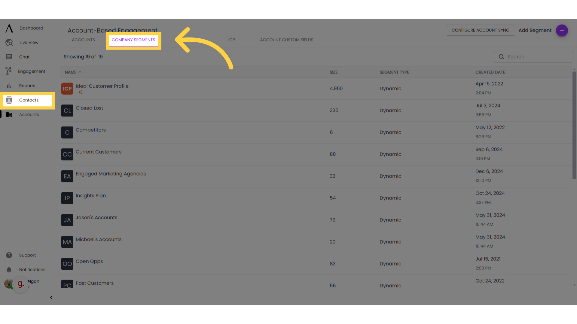Creating and Using Company Segments - Signals Help Docs