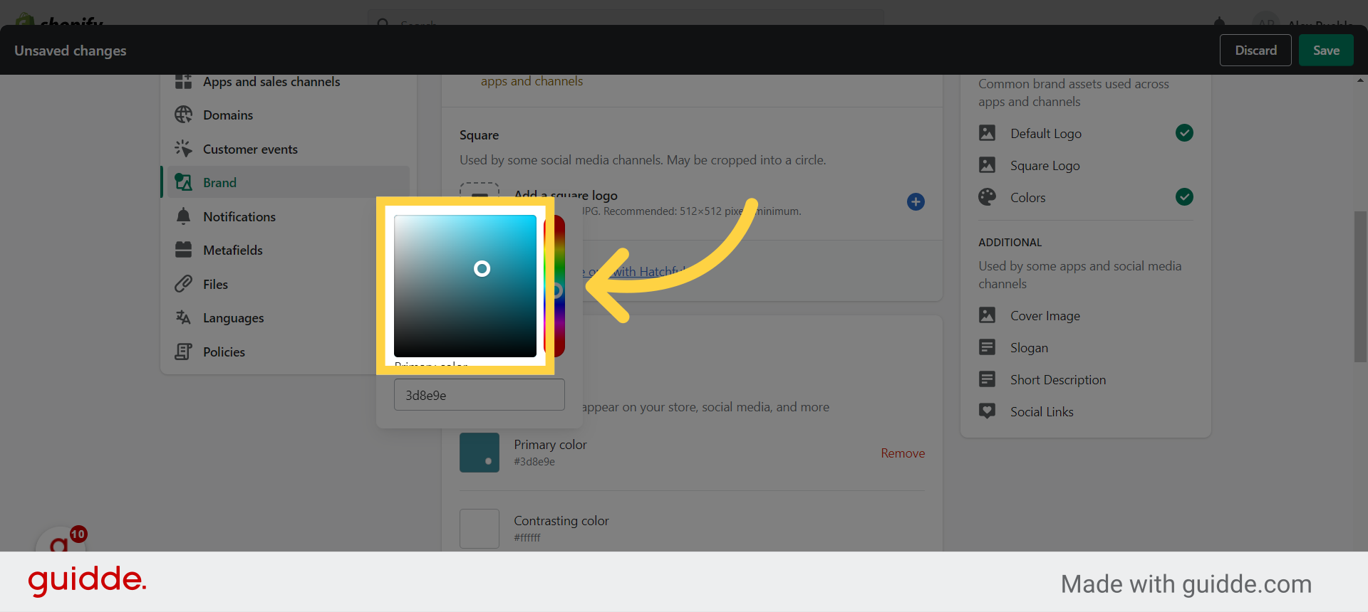 How to add a logo / Branding on Shopify - Guidde | Gallery