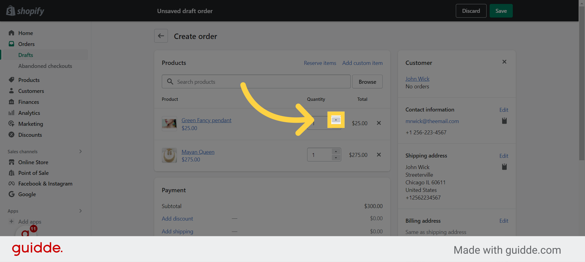 How to place manually a new order on Shopify - Guidde | Gallery