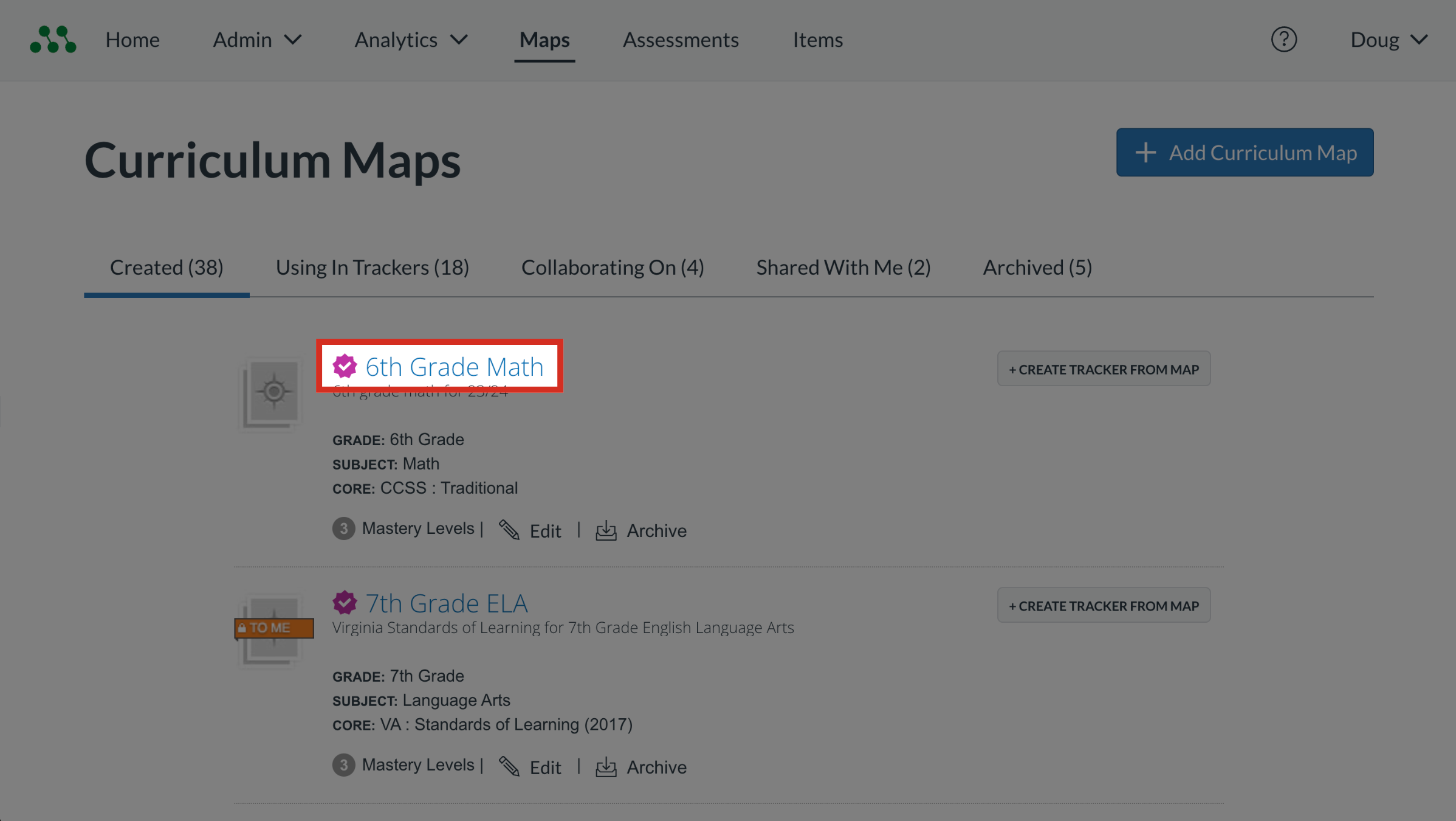 How do I use the Curriculum Maps page? - Instructure Community