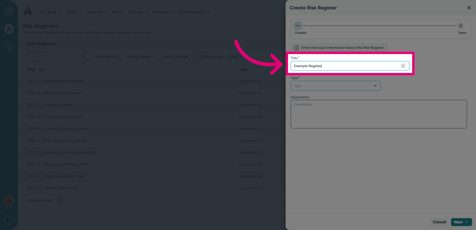 Creating a Risk Register – Internal Audit and Risk Management
