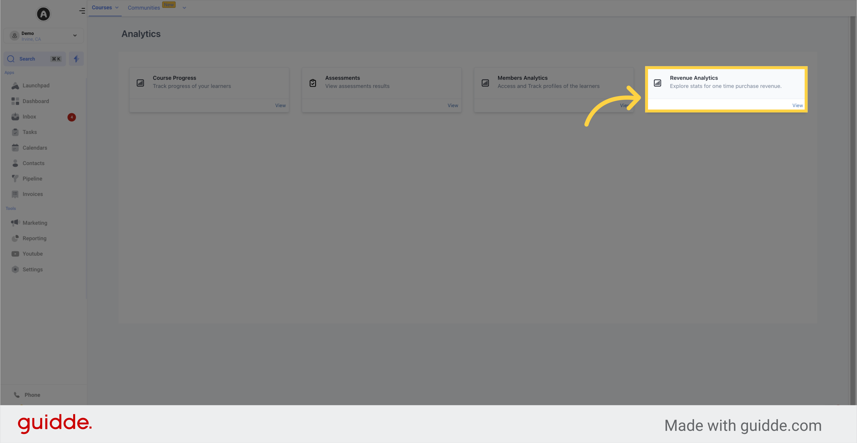 How to use the Revenue Analytics feature | Aesthetix CRM