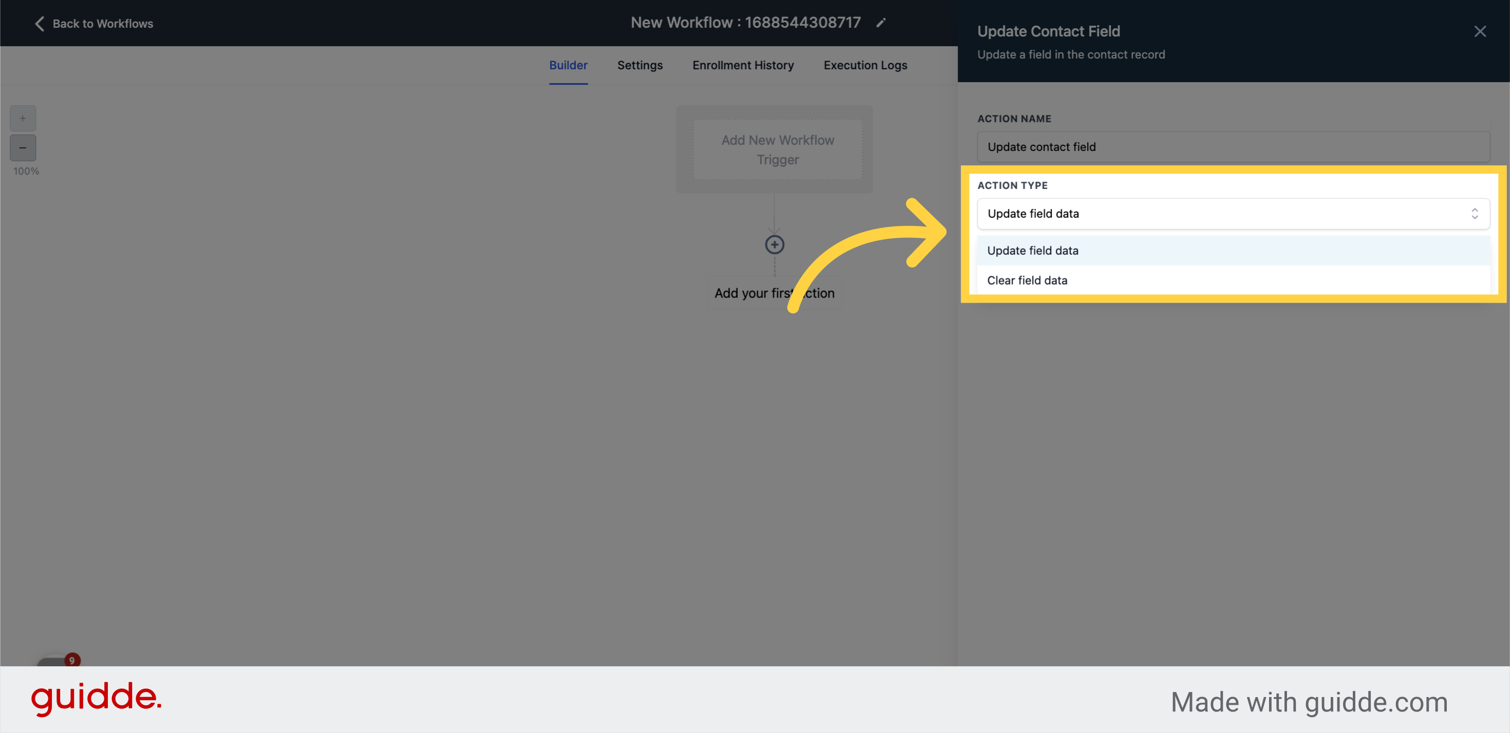 CRM actions - How to use update contact field | Maven HQ