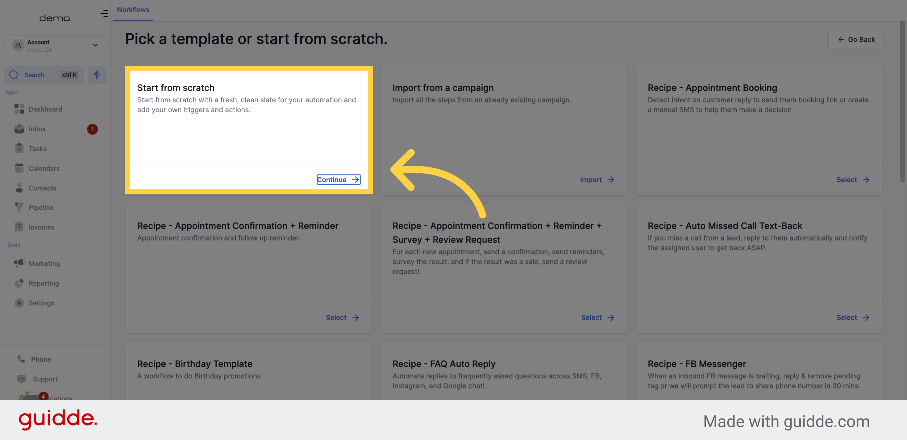 CRM actions - How to use update contact field | Maven HQ