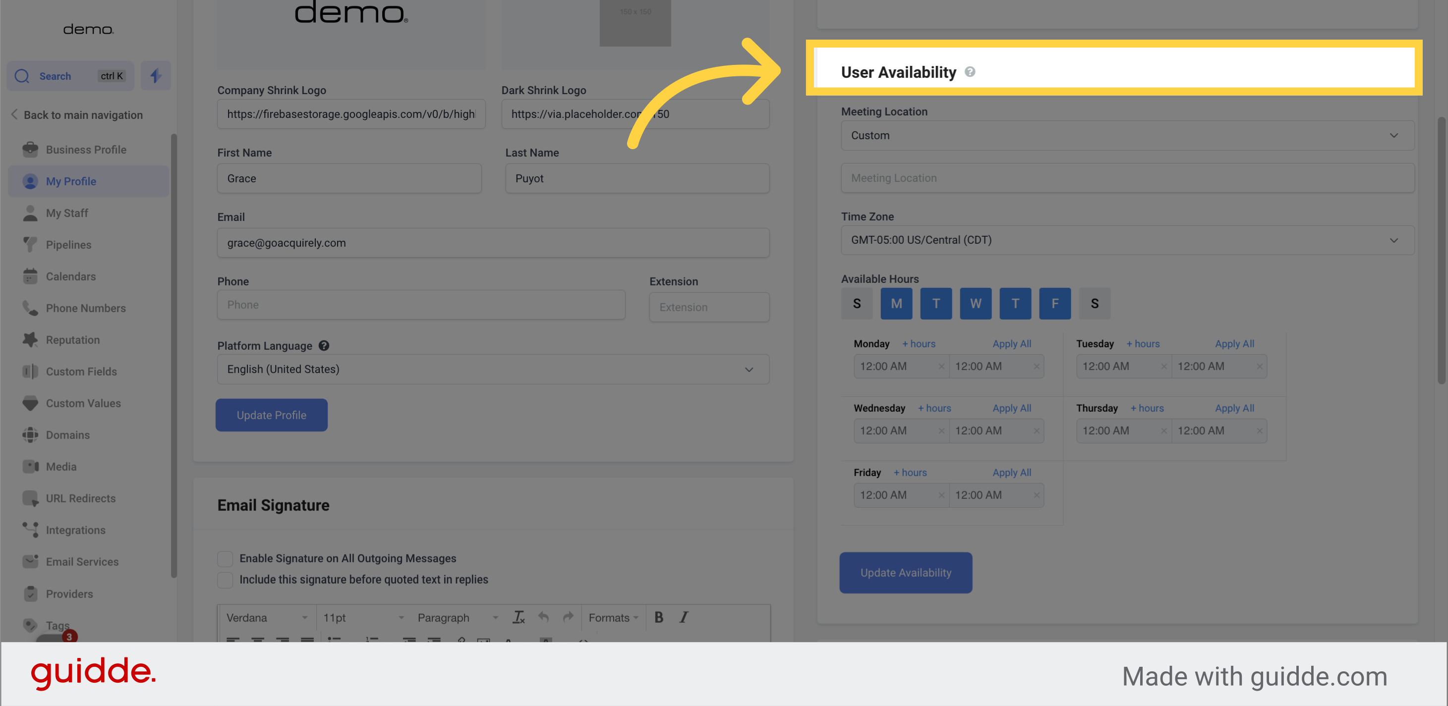 How to setup your User Availability | Maven HQ