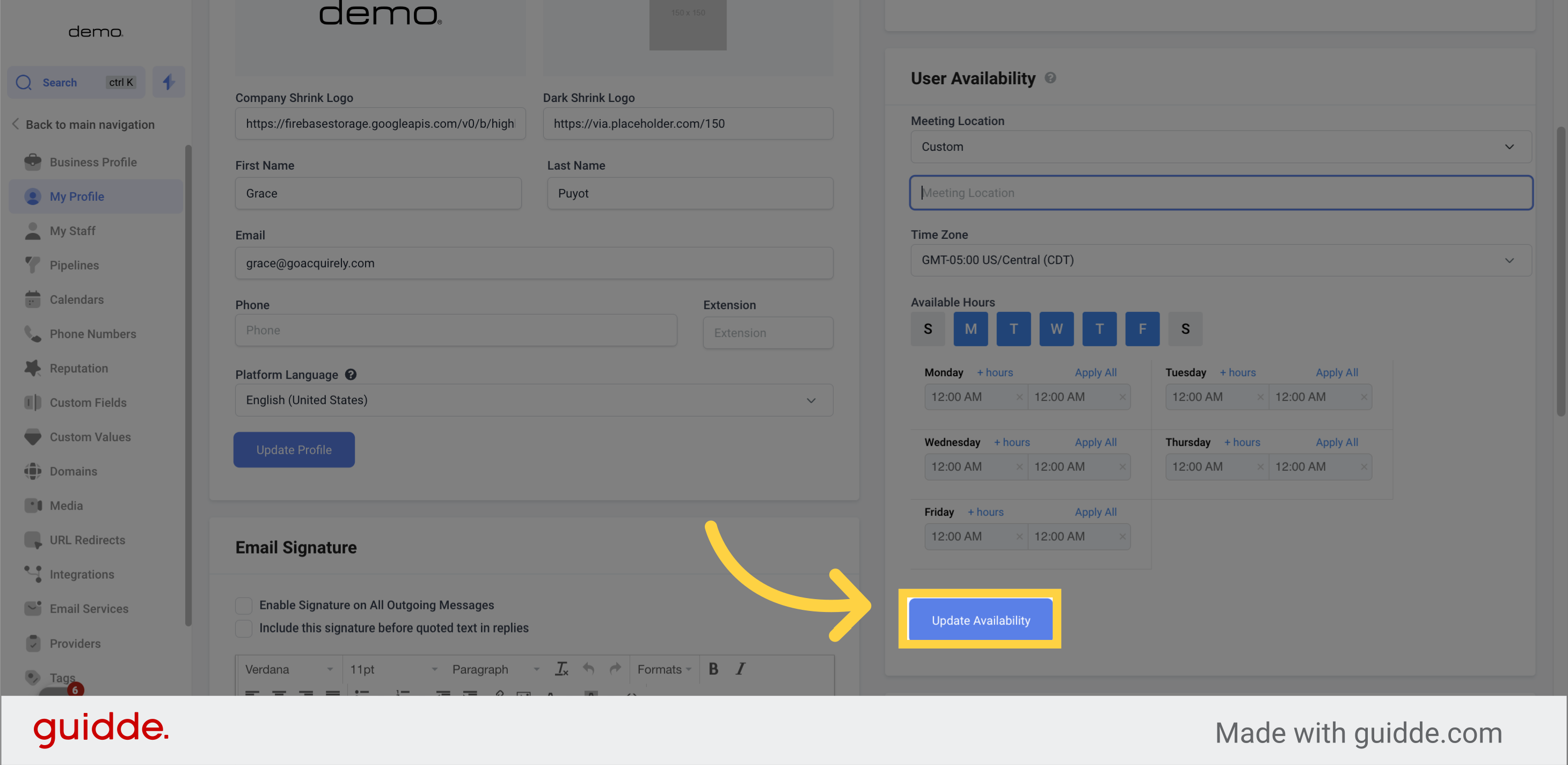 How to setup your User Availability | Maven HQ