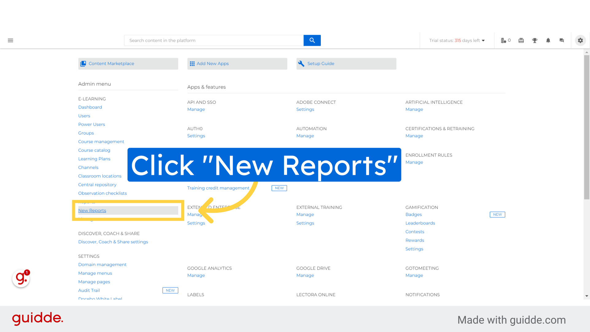 How to view user's transcript in Docebo - Guidde | Gallery