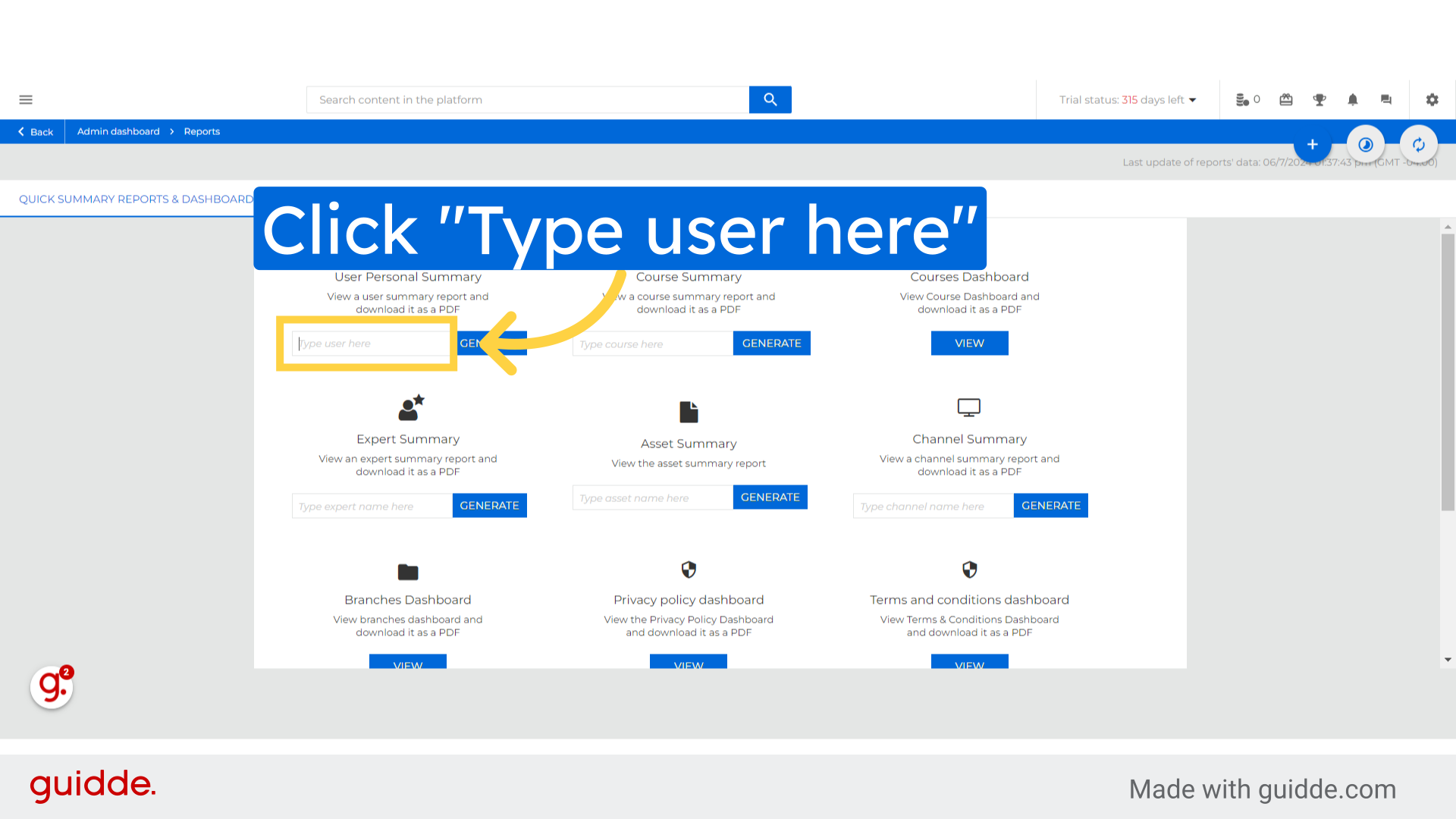 How to view user's transcript in Docebo - Guidde | Gallery