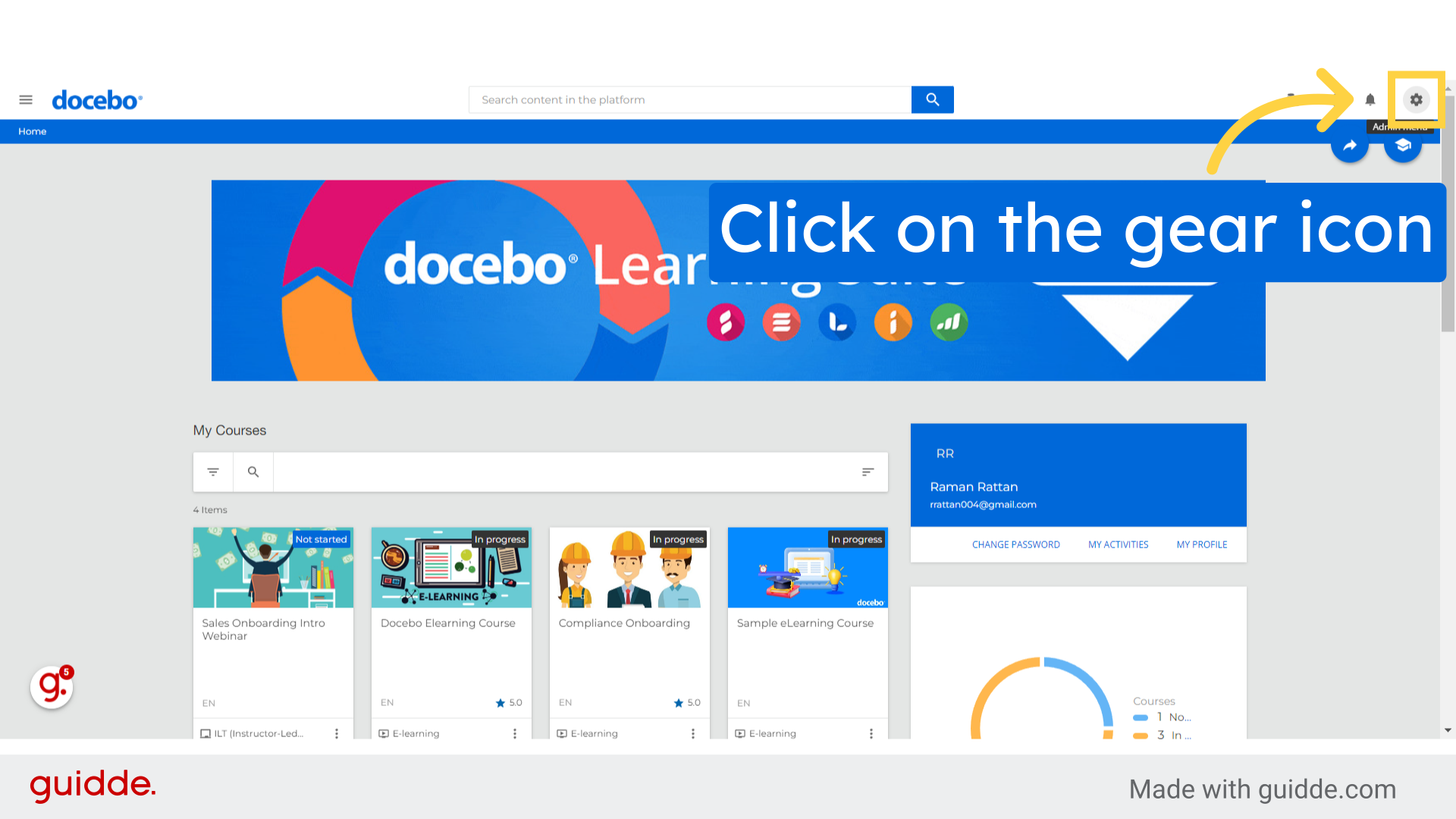 How to create a new user in Docebo - Guidde | Gallery