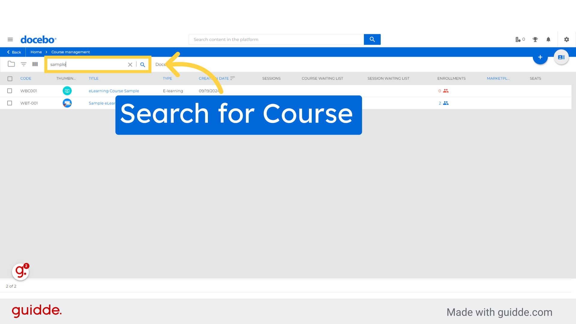 How to import content into a Course in Docebo - Guidde | Gallery
