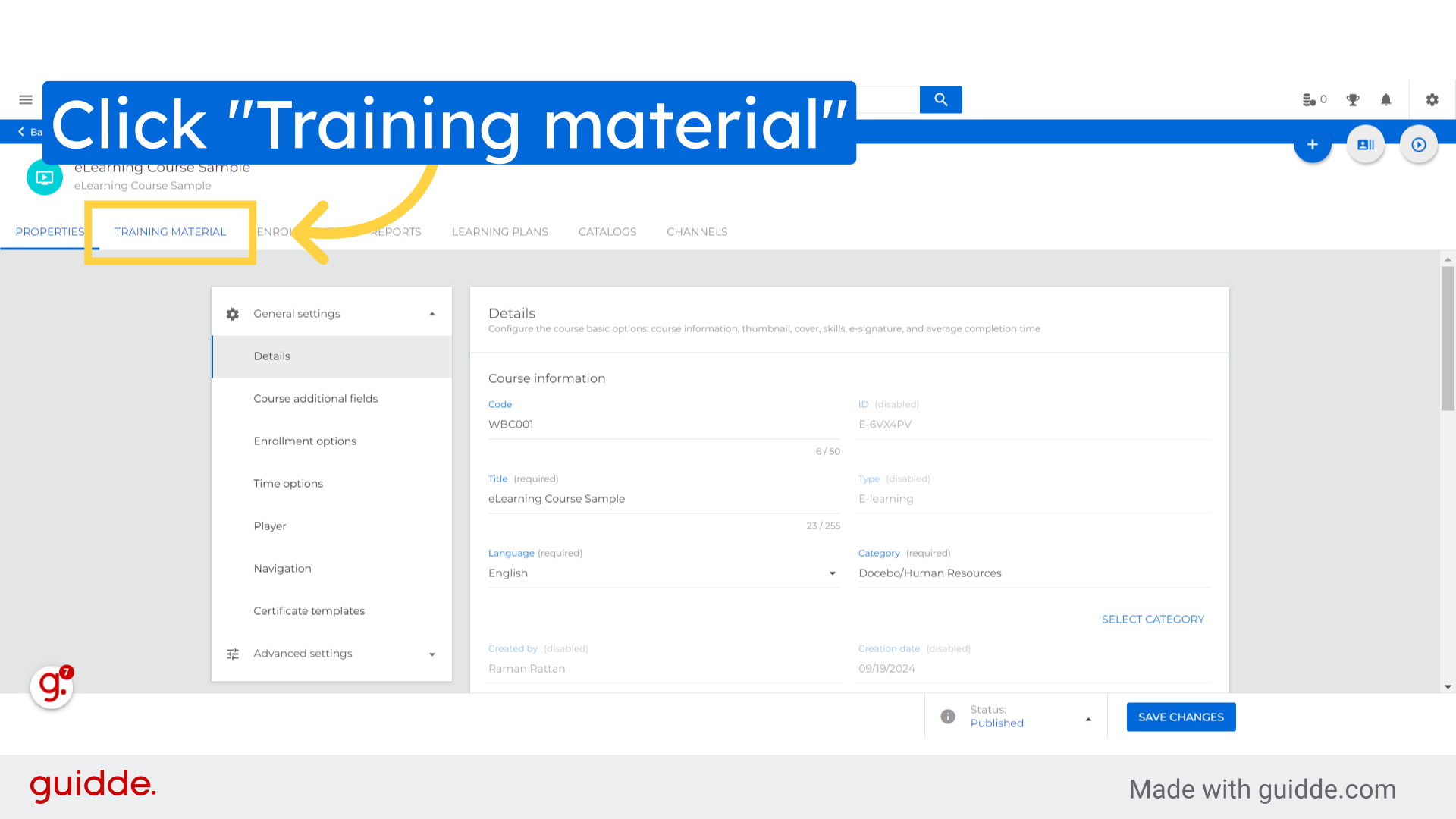 How to import content into a Course in Docebo - Guidde | Gallery