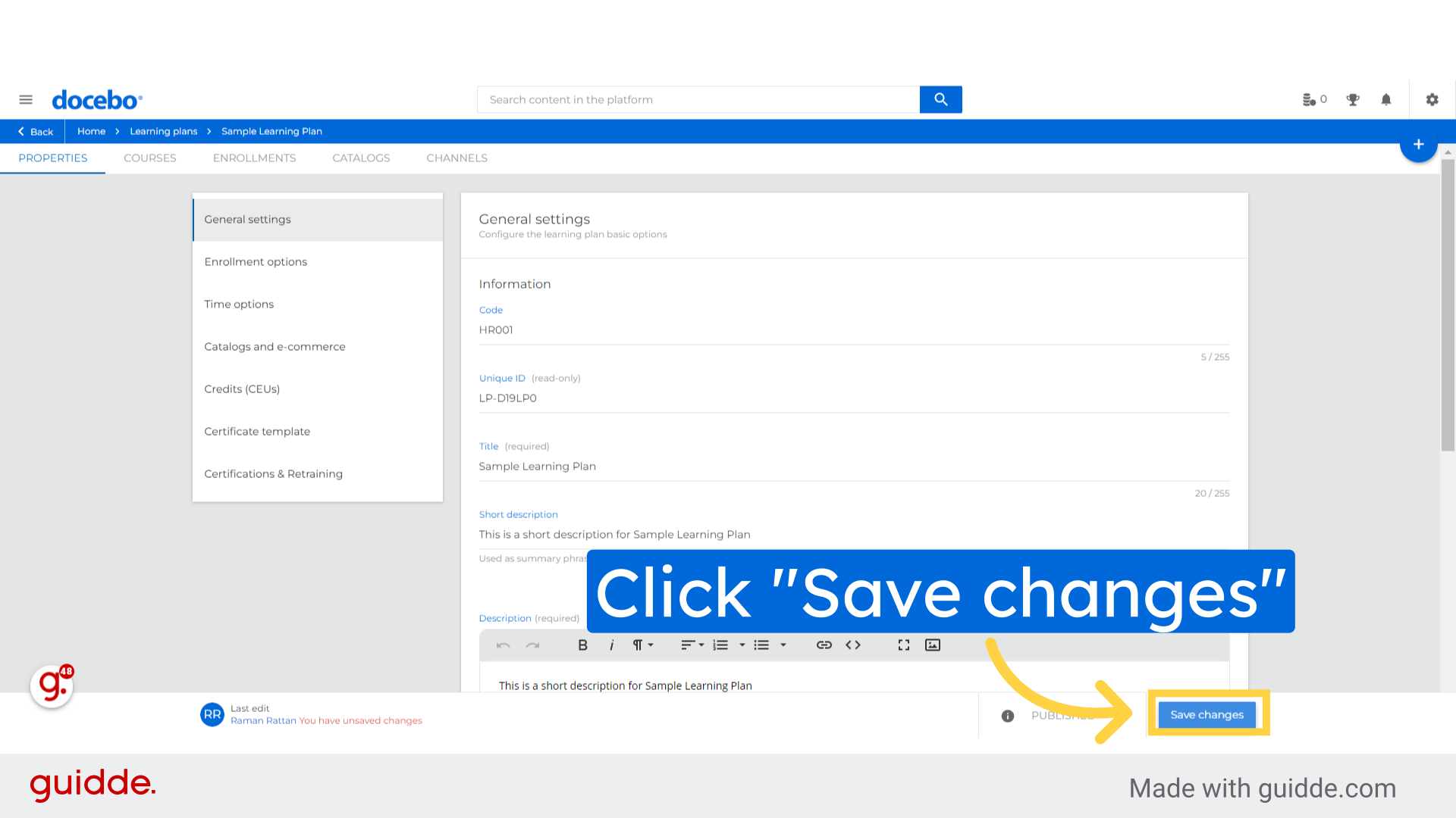 How to create Learning Plan in Docebo - Guidde | Gallery