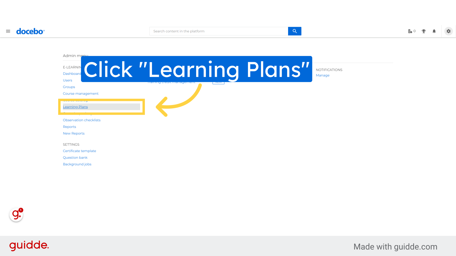 How to create Learning Plan in Docebo - Guidde | Gallery