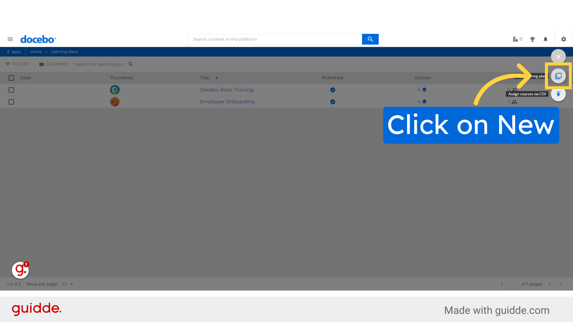 How to create Learning Plan in Docebo - Guidde | Gallery