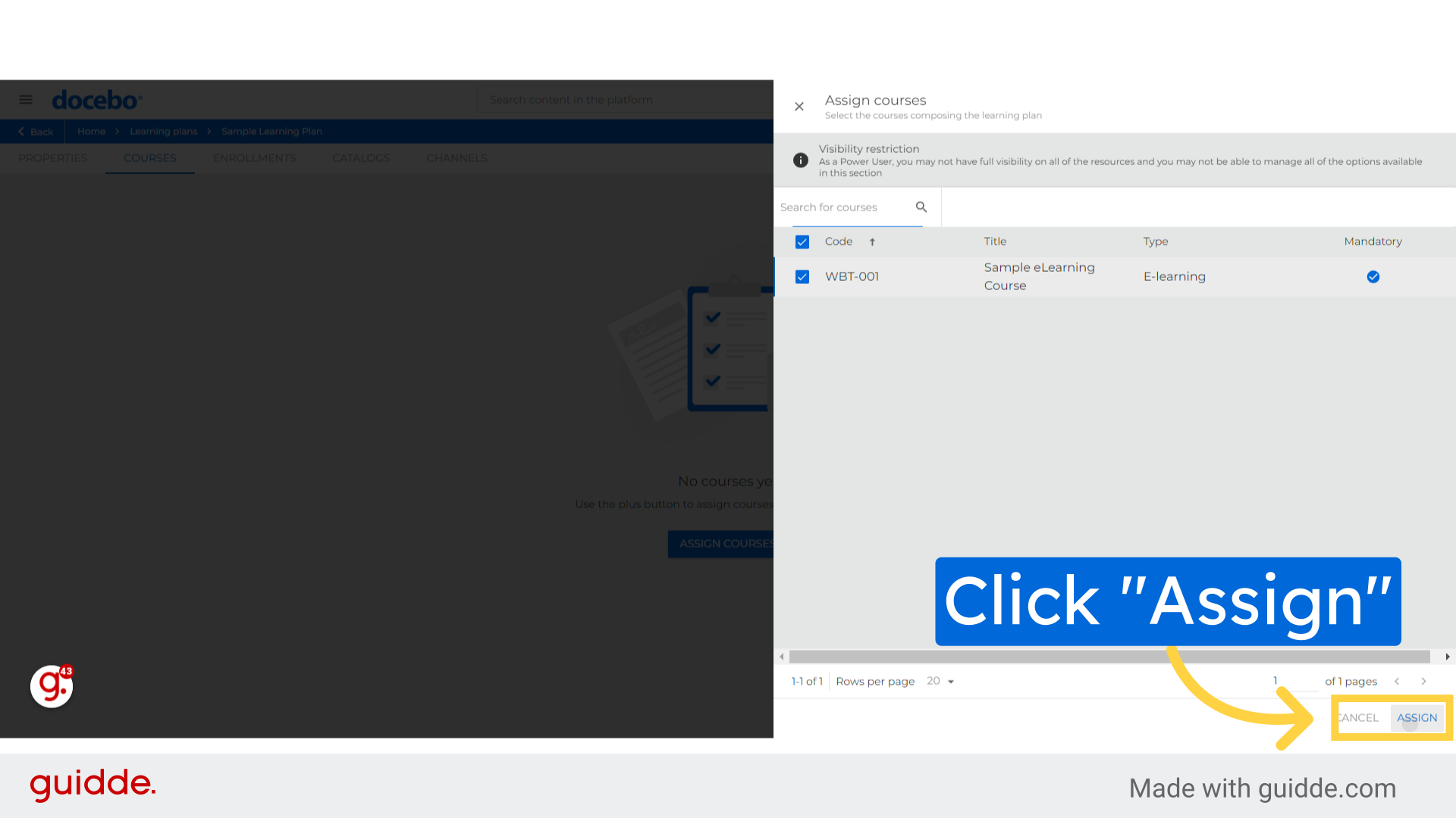 How to create Learning Plan in Docebo - Guidde | Gallery