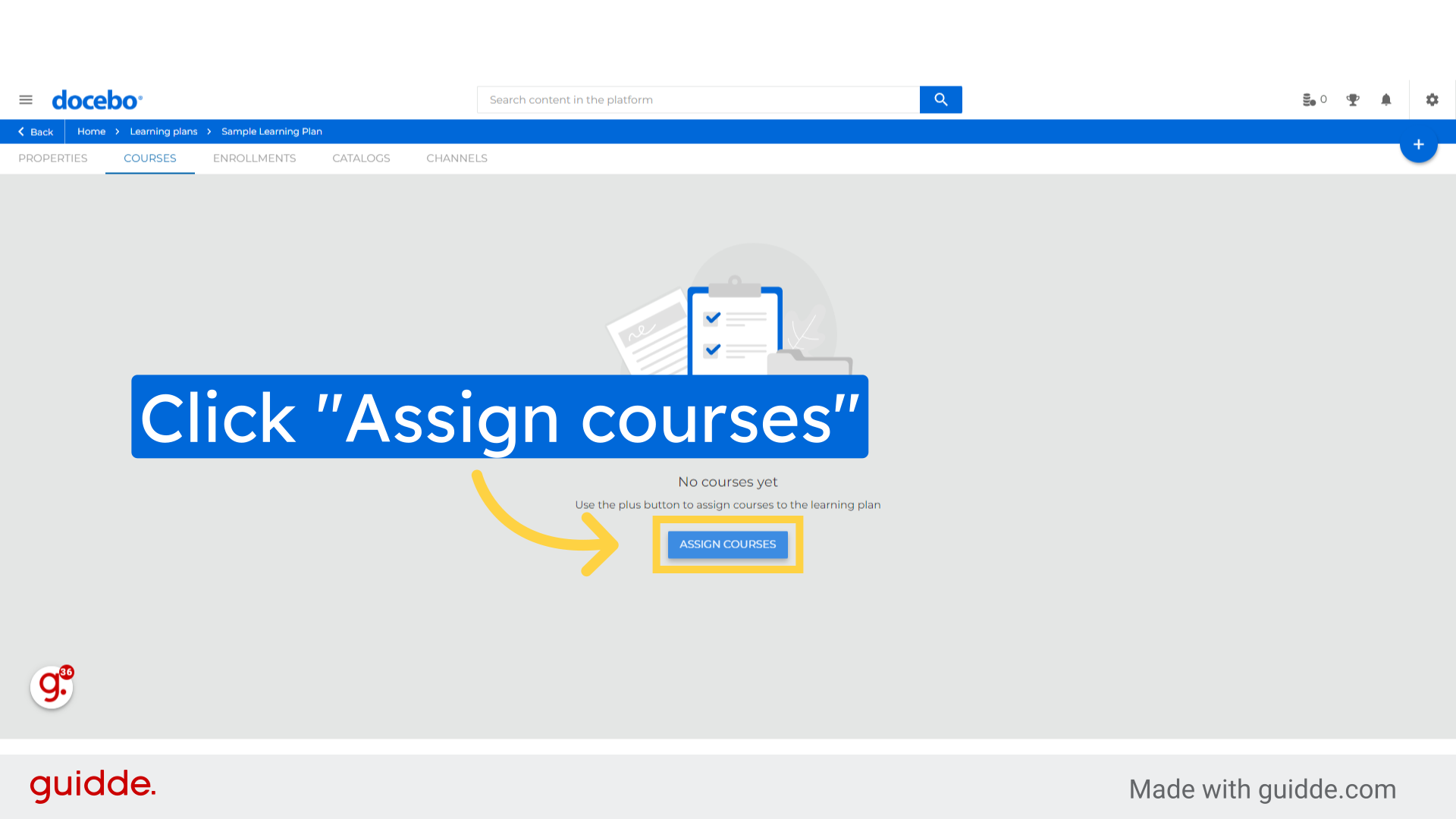 How to create Learning Plan in Docebo - Guidde | Gallery
