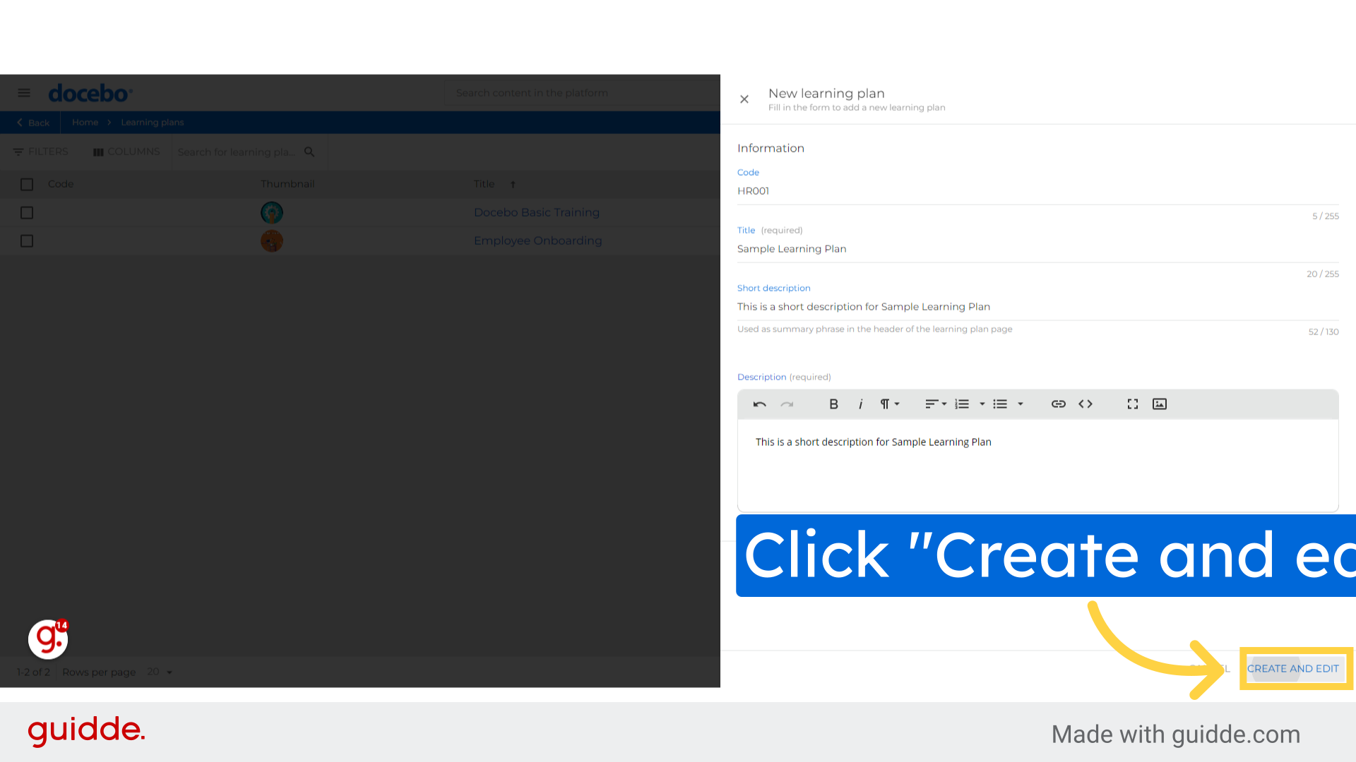 How to create Learning Plan in Docebo - Guidde | Gallery