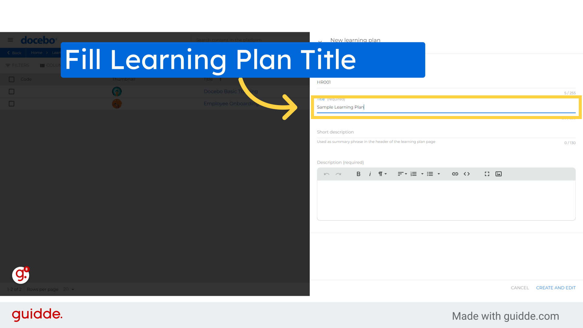 How to create Learning Plan in Docebo - Guidde | Gallery