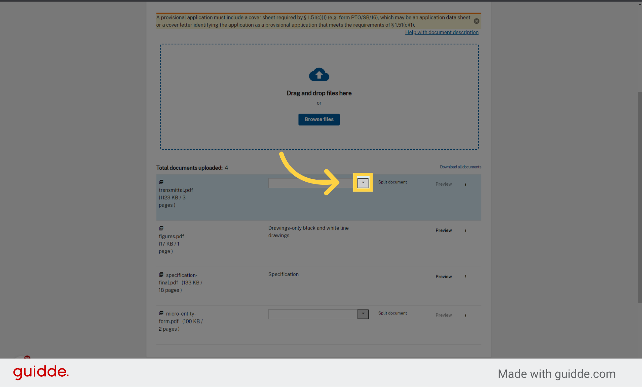 Filing a provisional patent application online