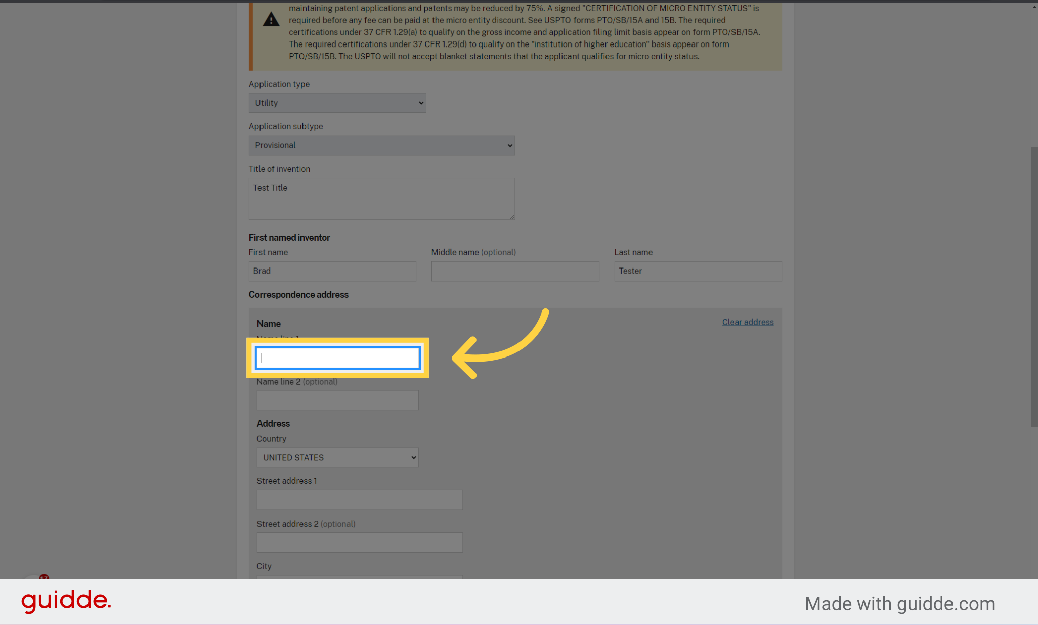 Filing a provisional patent application online