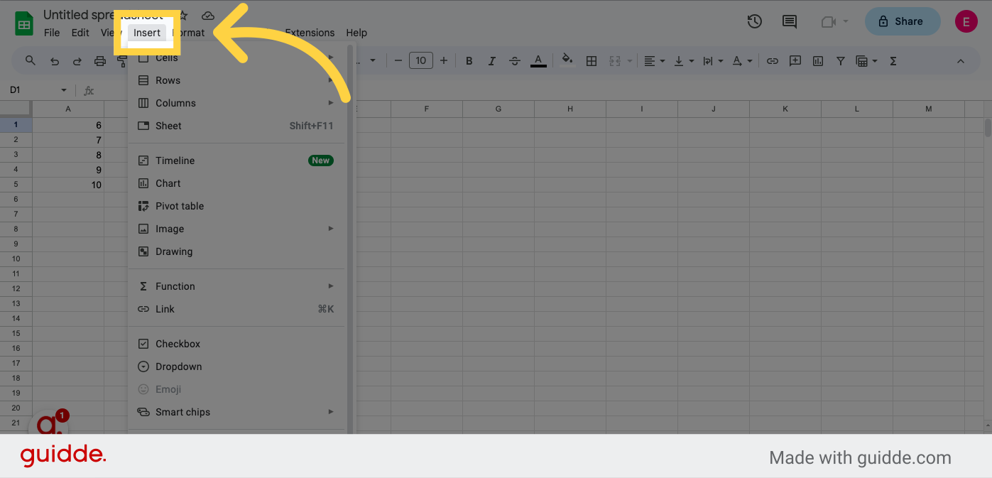 How to add a dropdown list in Google Sheets - Guidde | Gallery