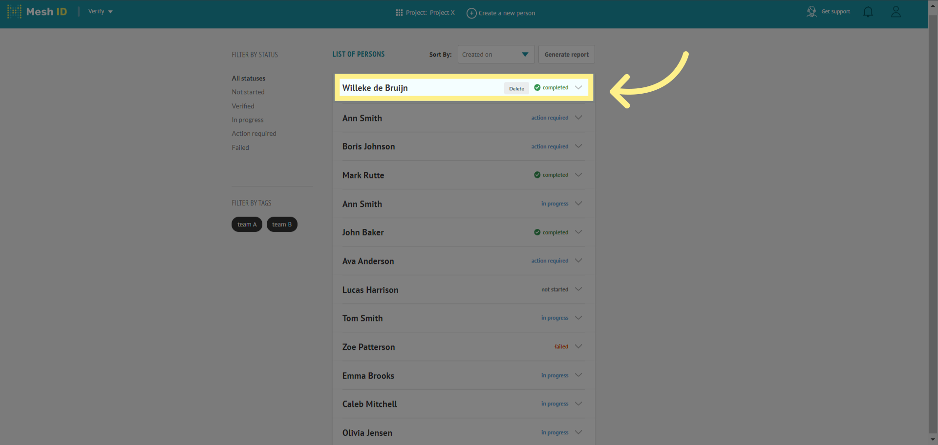 Processing the result of an identity verification – Mesh ID Support