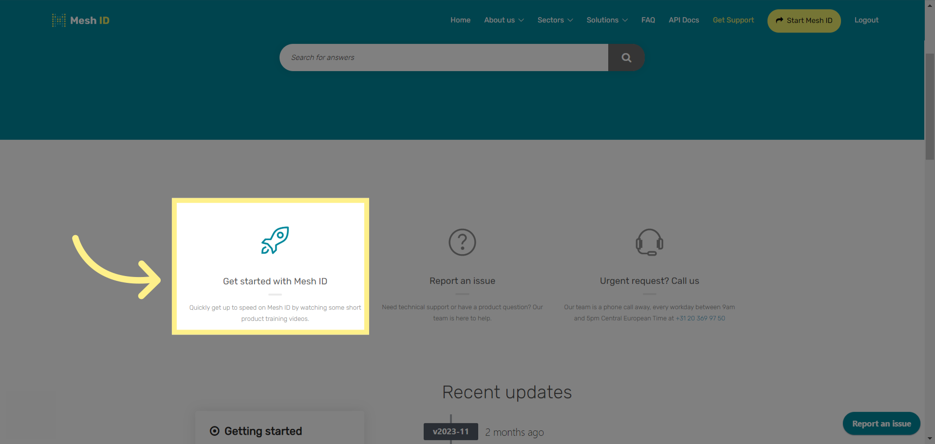 Getting support – Mesh ID Support