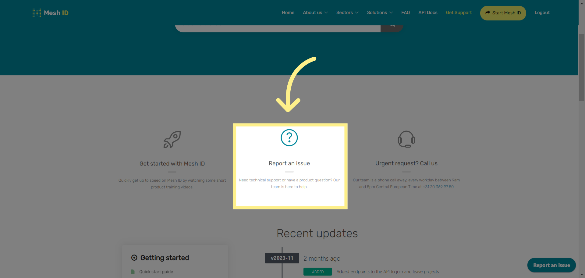 Getting support – Mesh ID Support