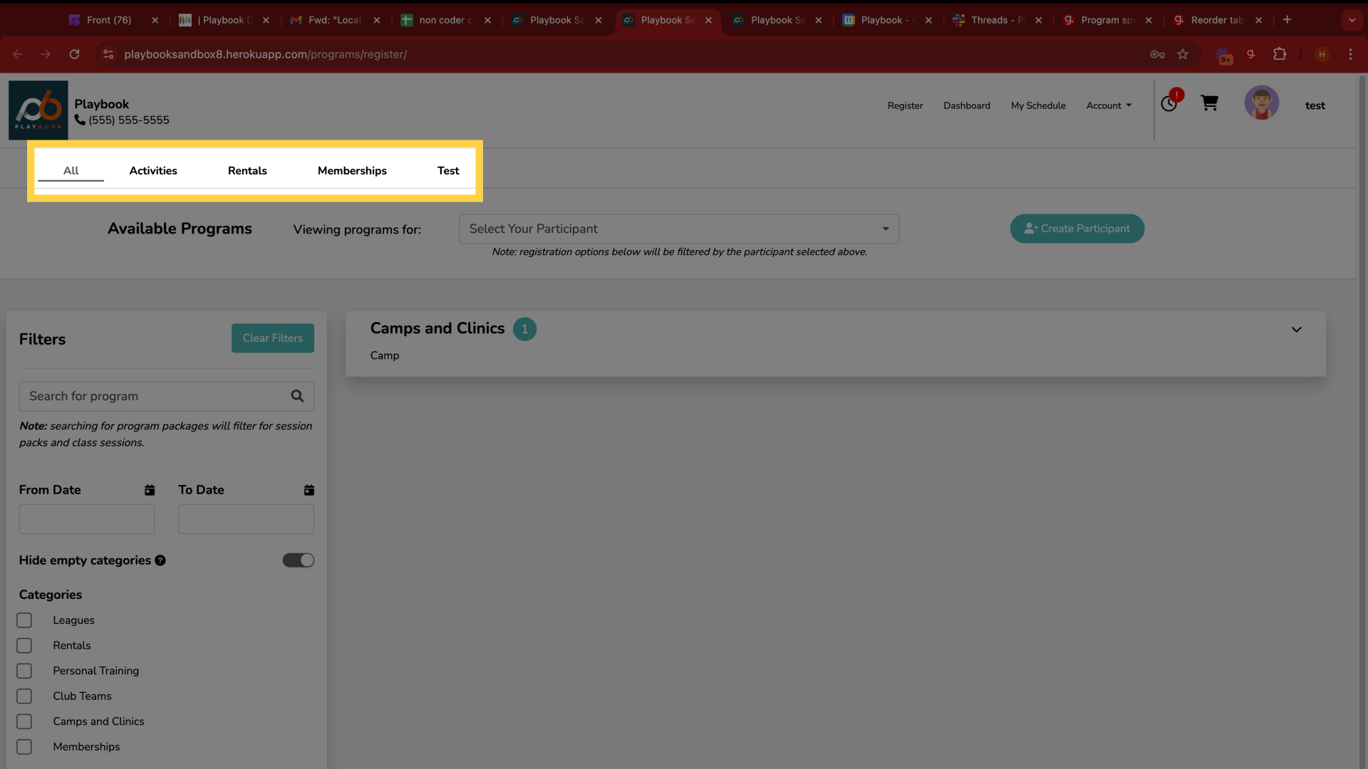Customize Which Categories Are Shown