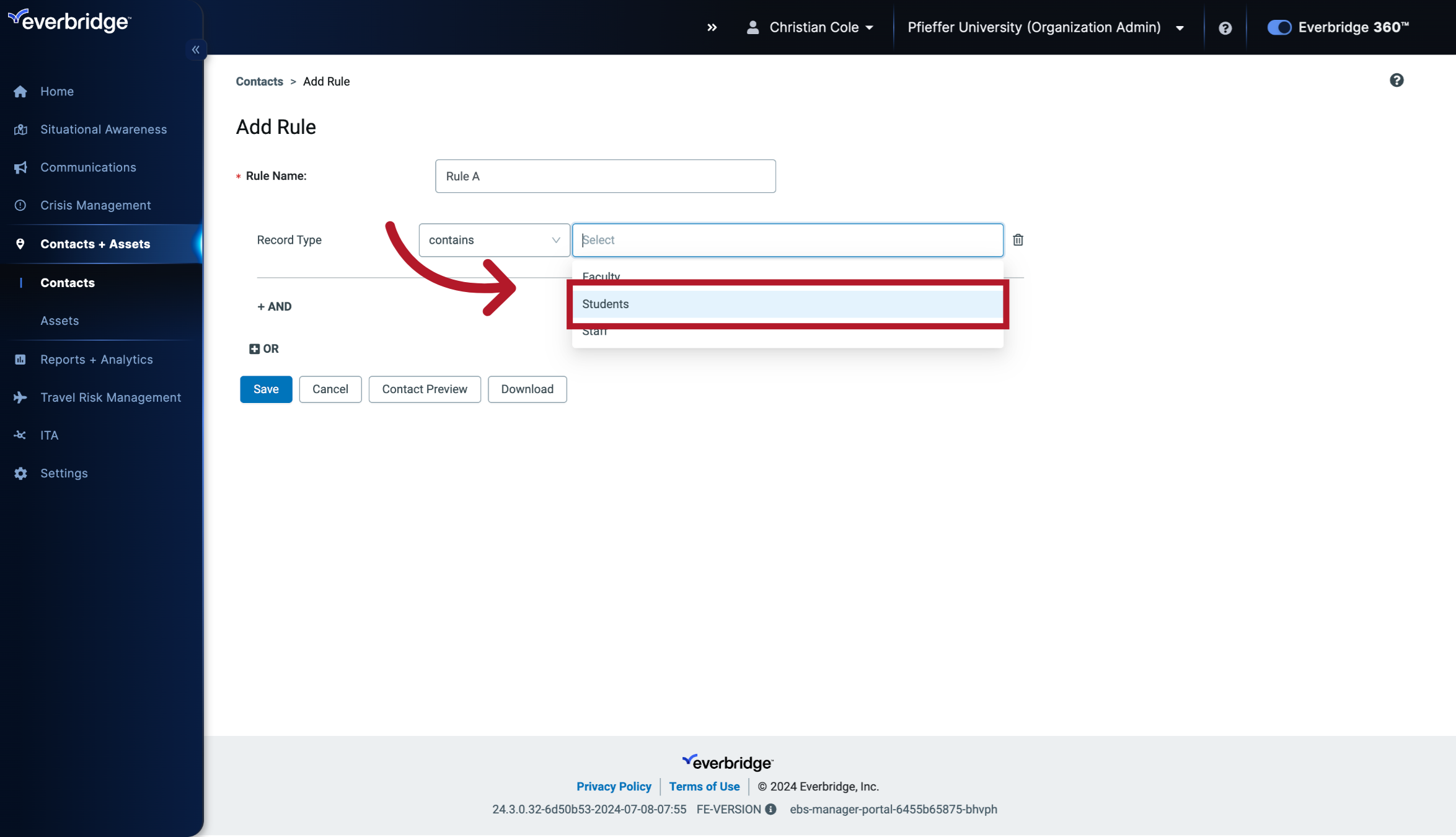 EBS: Creating and Updating Rules for Selecting Contacts in Everbridge Suite – Everbridge
