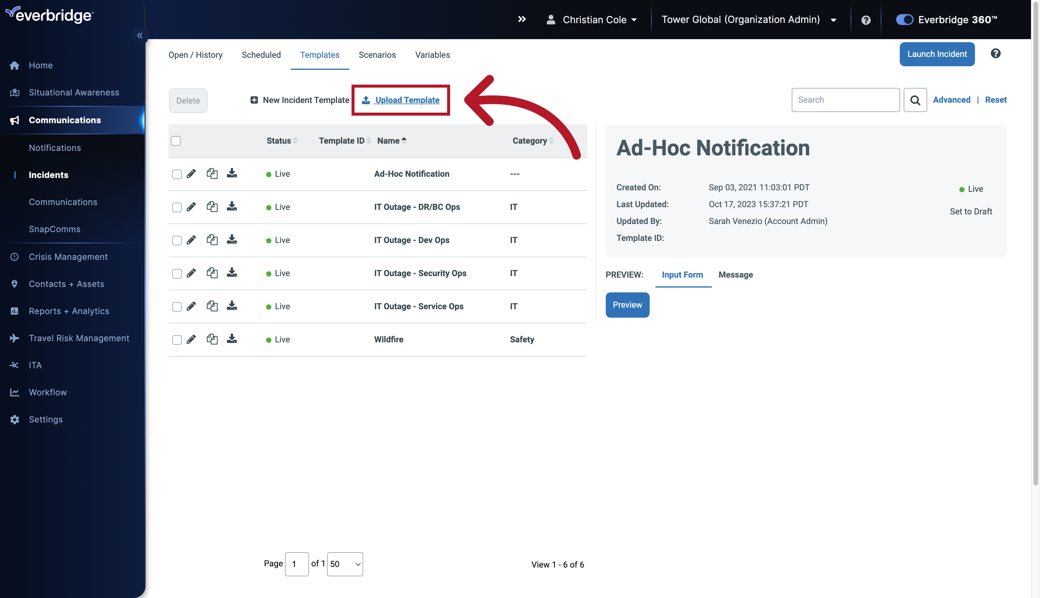 EBS: Creating an Incident Template – Everbridge