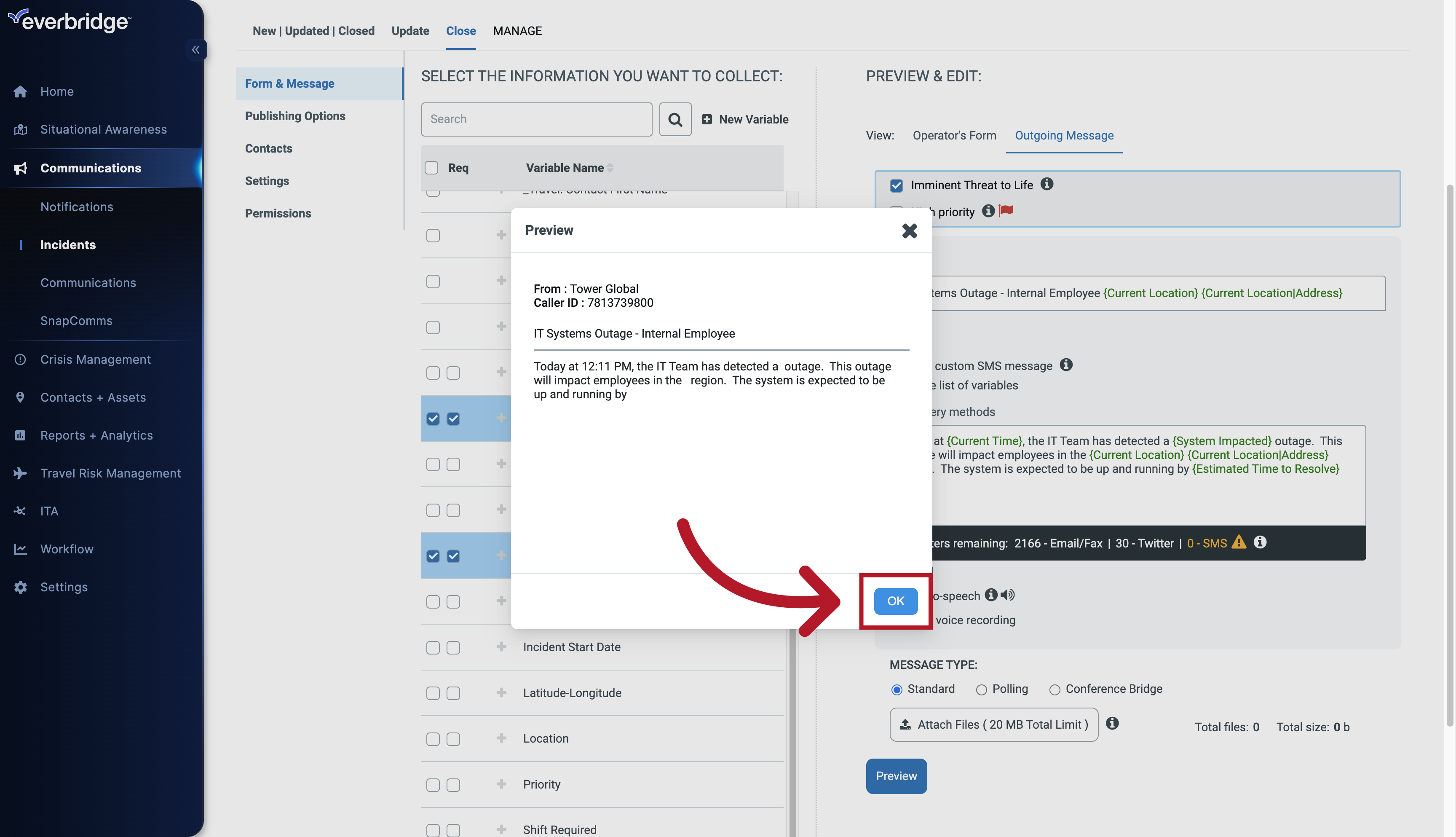EBS: Creating an Incident Template – Everbridge