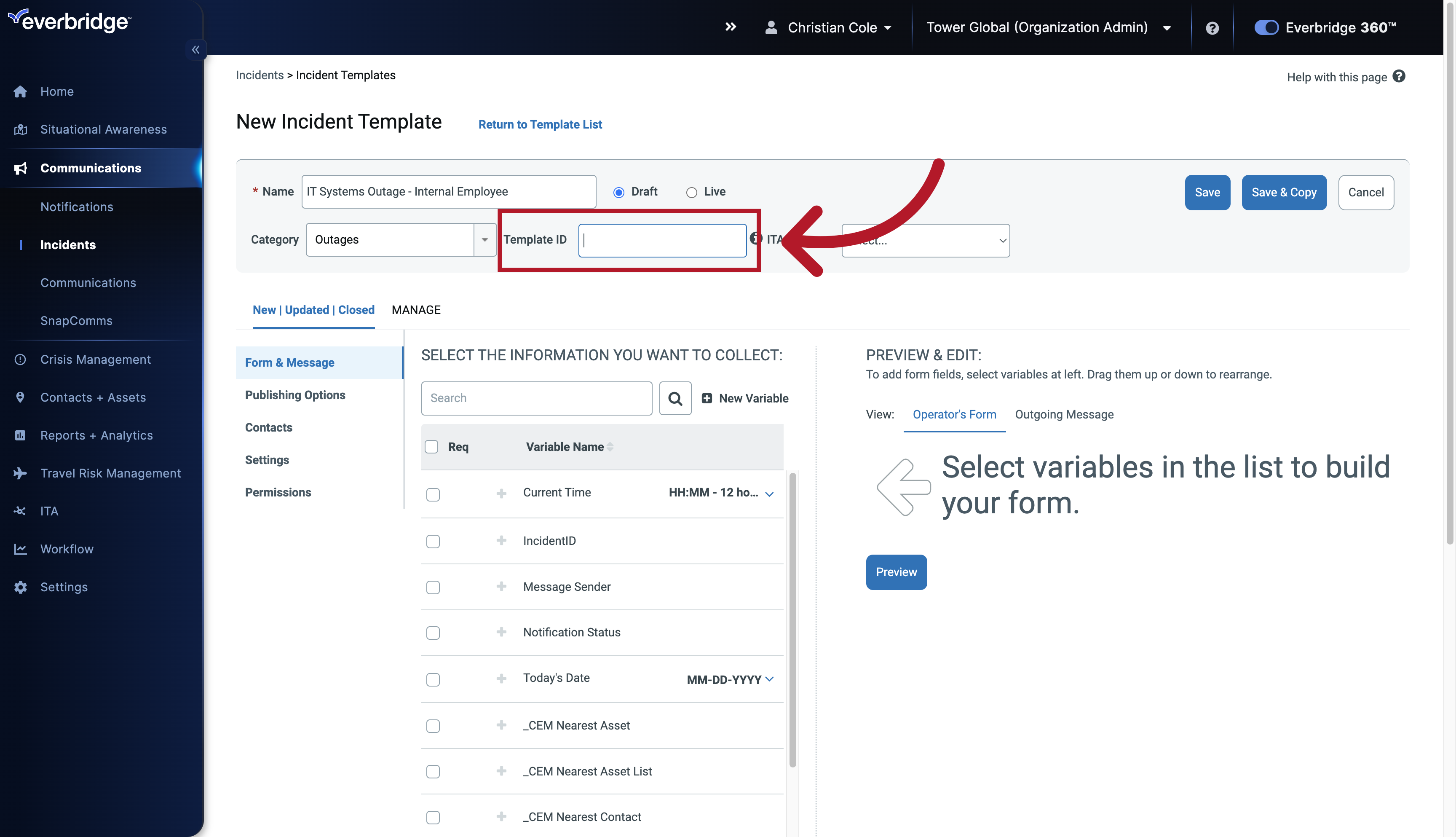 EBS: Creating an Incident Template – Everbridge