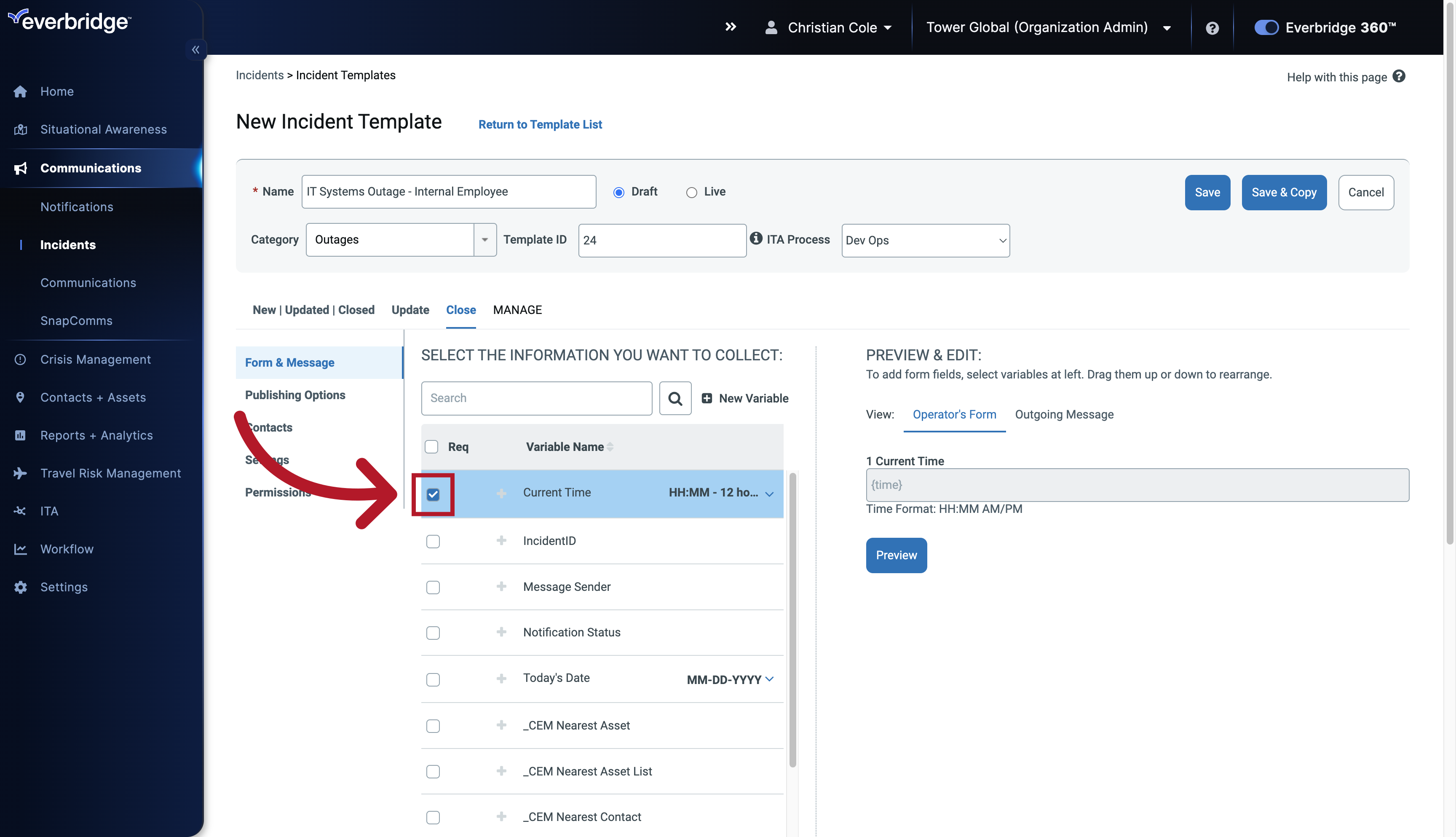 EBS: Creating an Incident Template – Everbridge