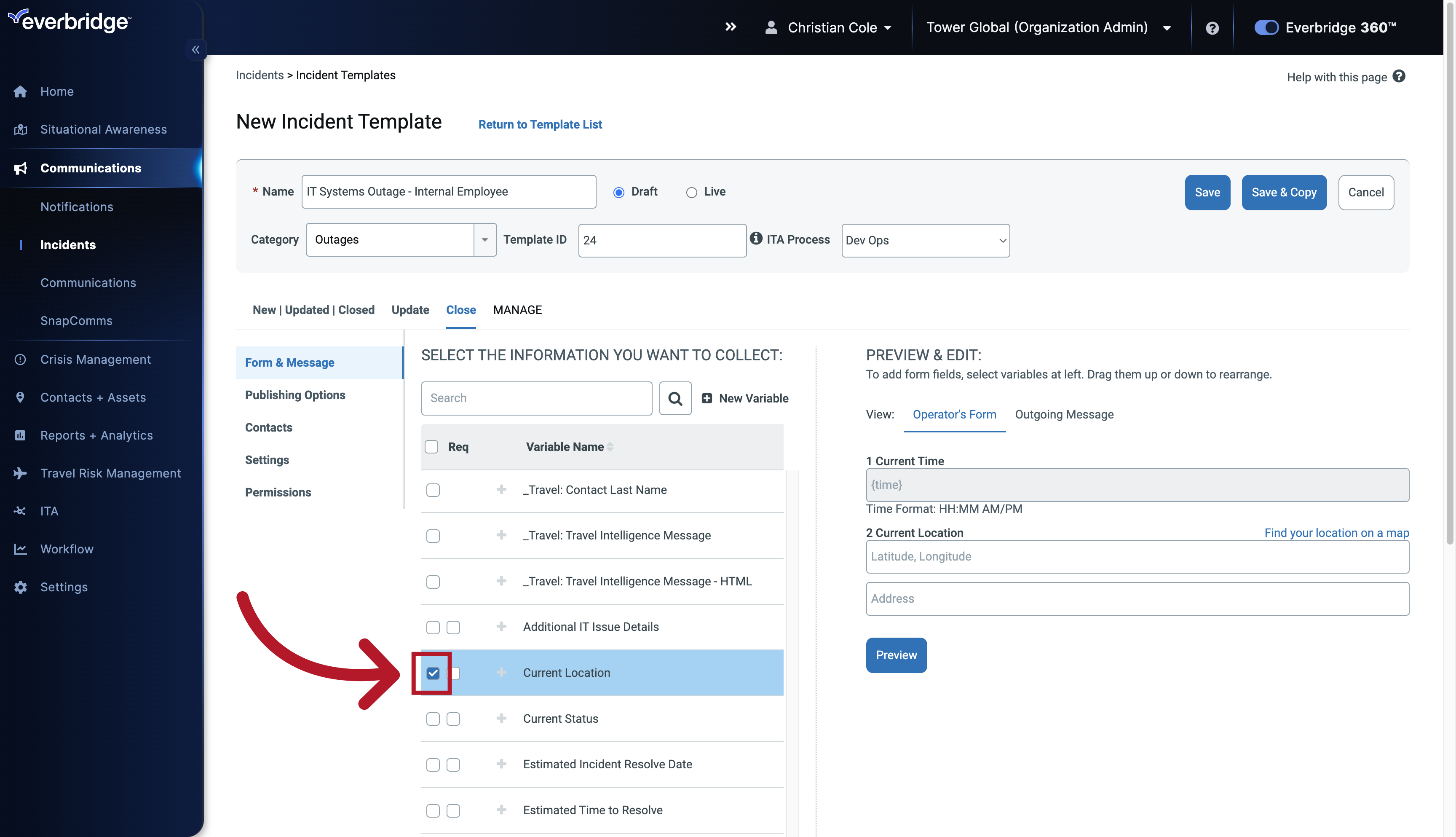 EBS: Creating an Incident Template – Everbridge