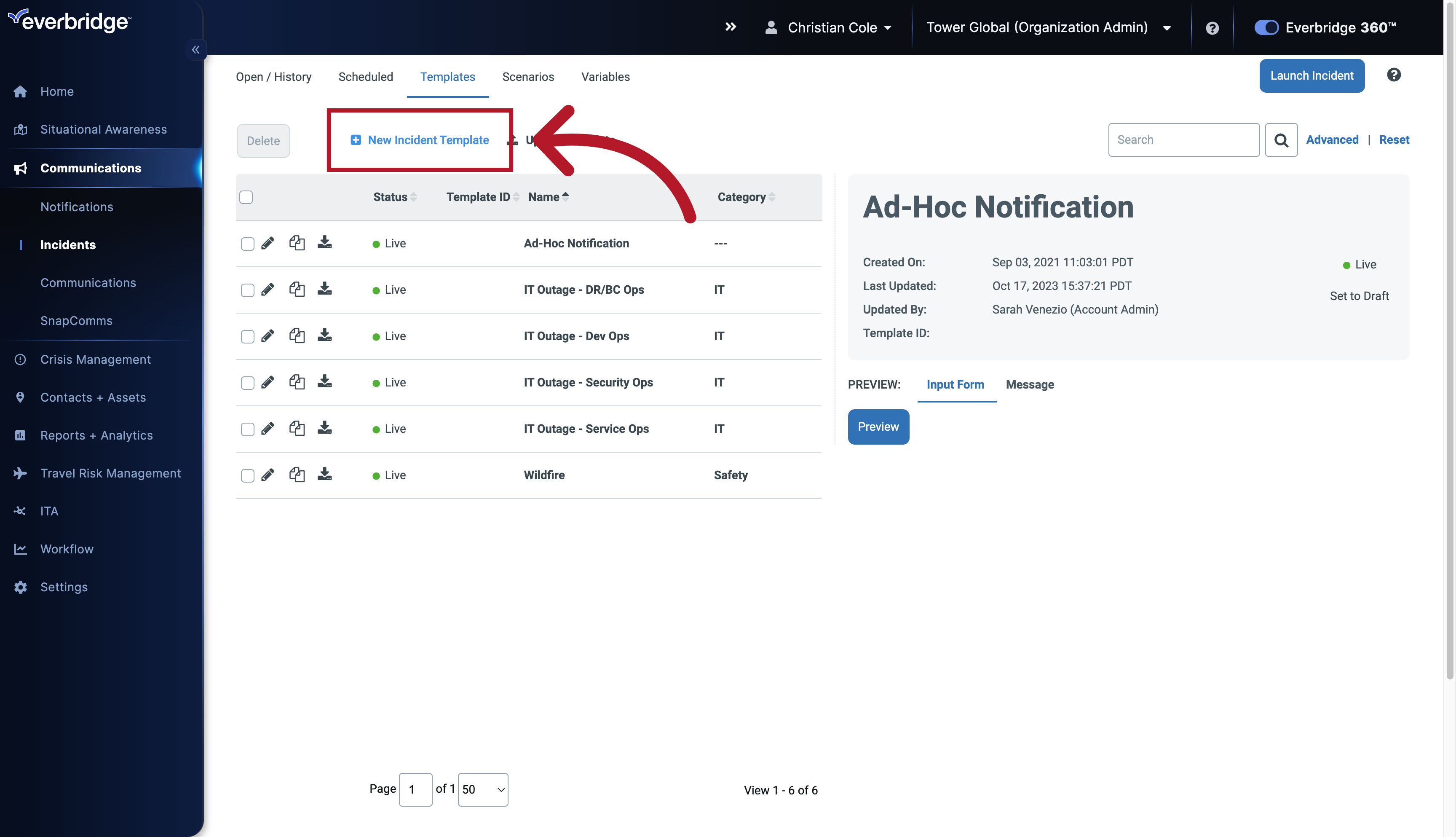 EBS: Creating an Incident Template – Everbridge