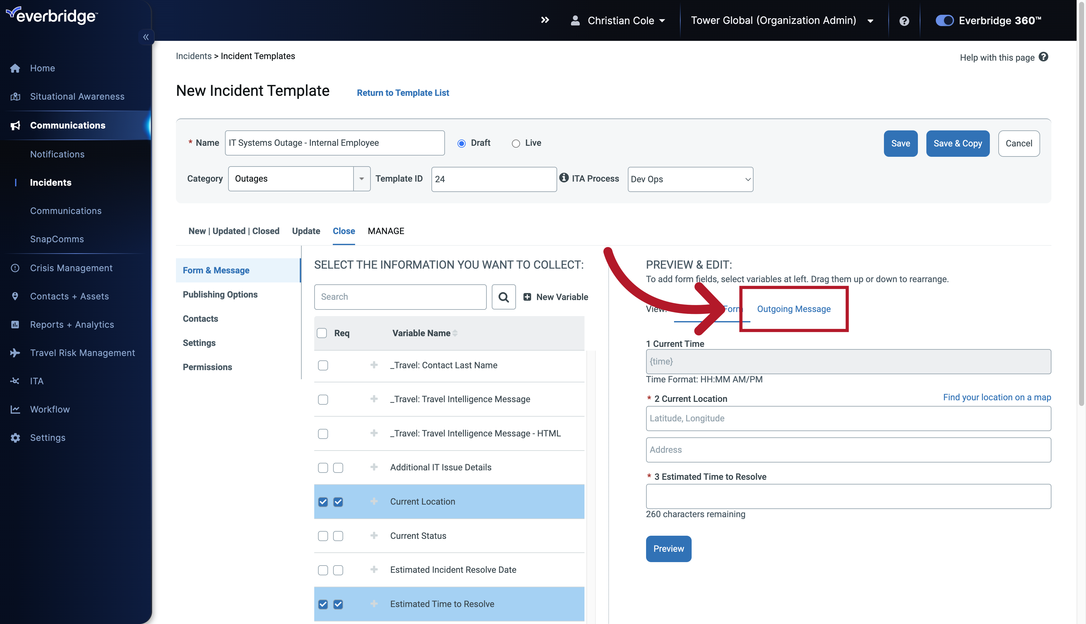 EBS: Creating an Incident Template – Everbridge