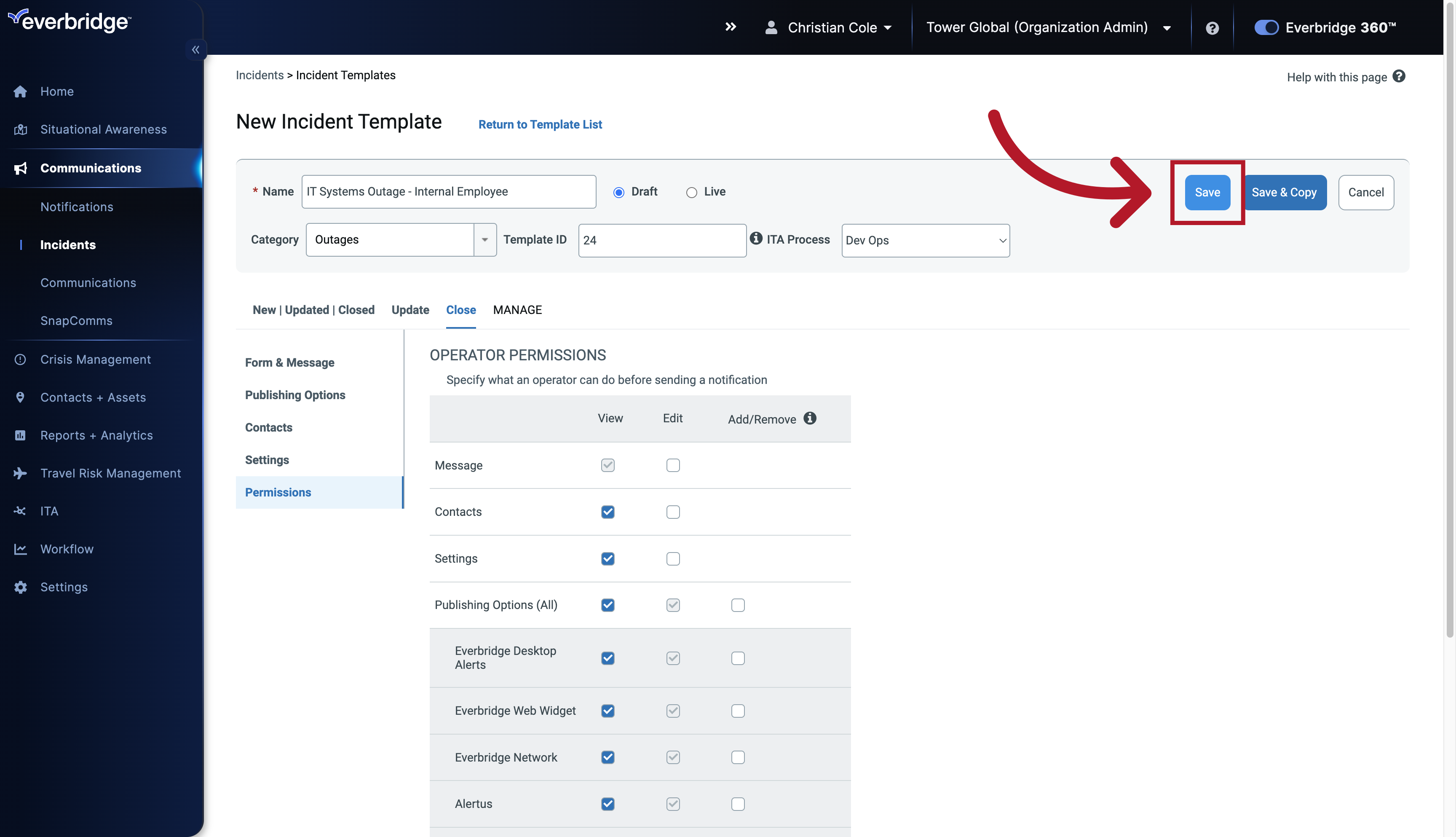 EBS: Creating an Incident Template – Everbridge