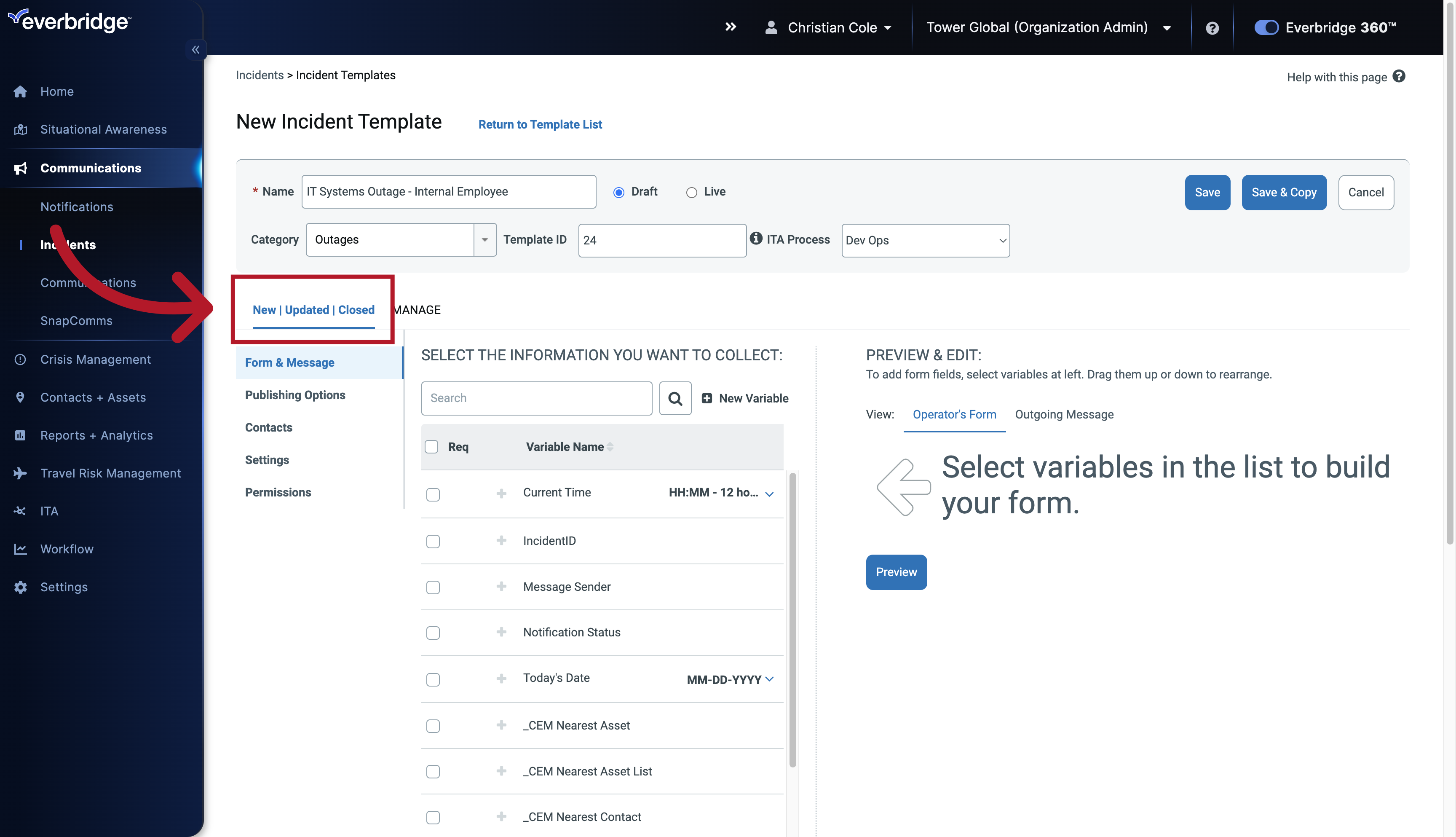EBS: Creating an Incident Template – Everbridge