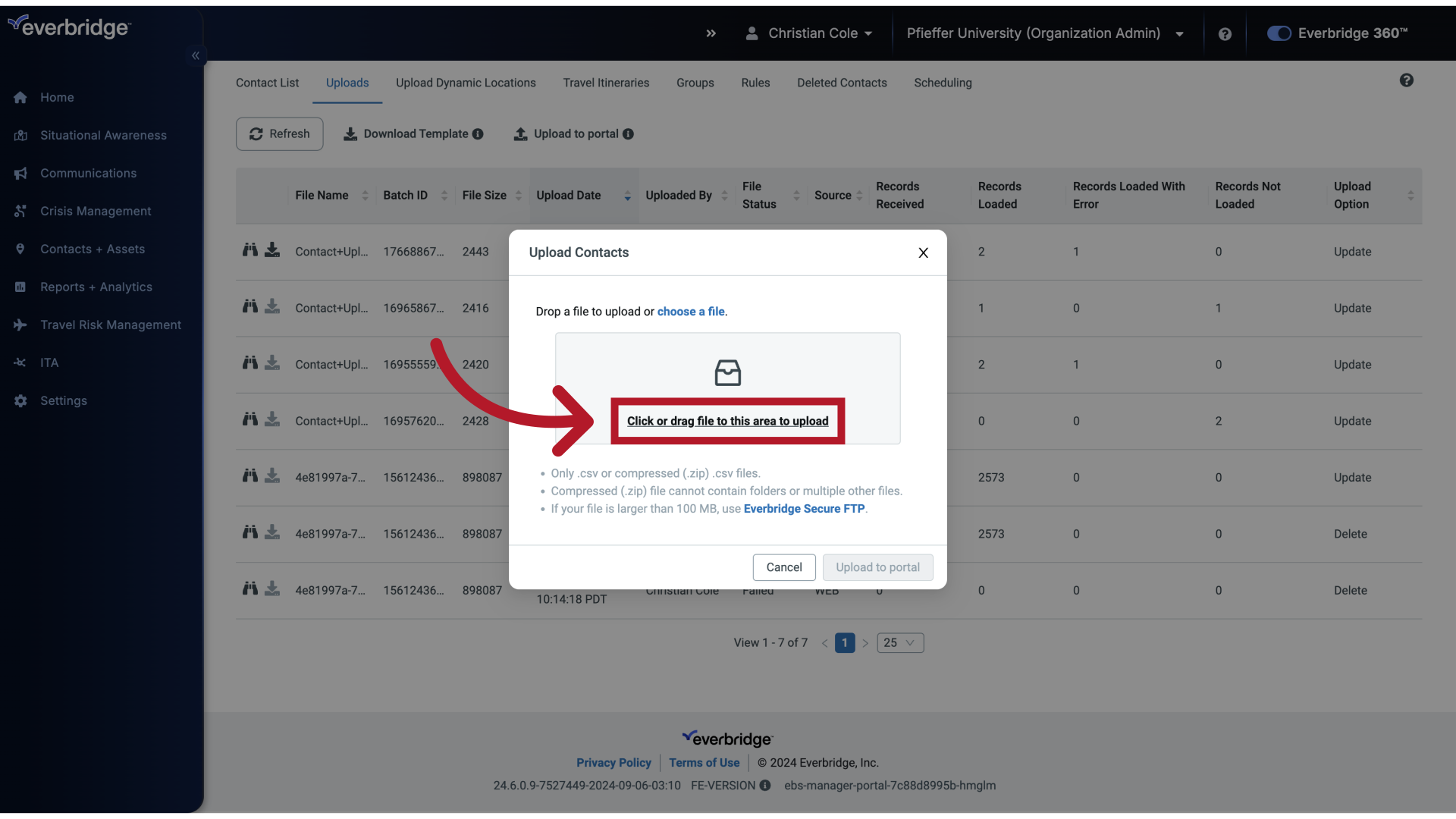 EBS: Contact Upload Update Option in Everbridge Suite – Everbridge