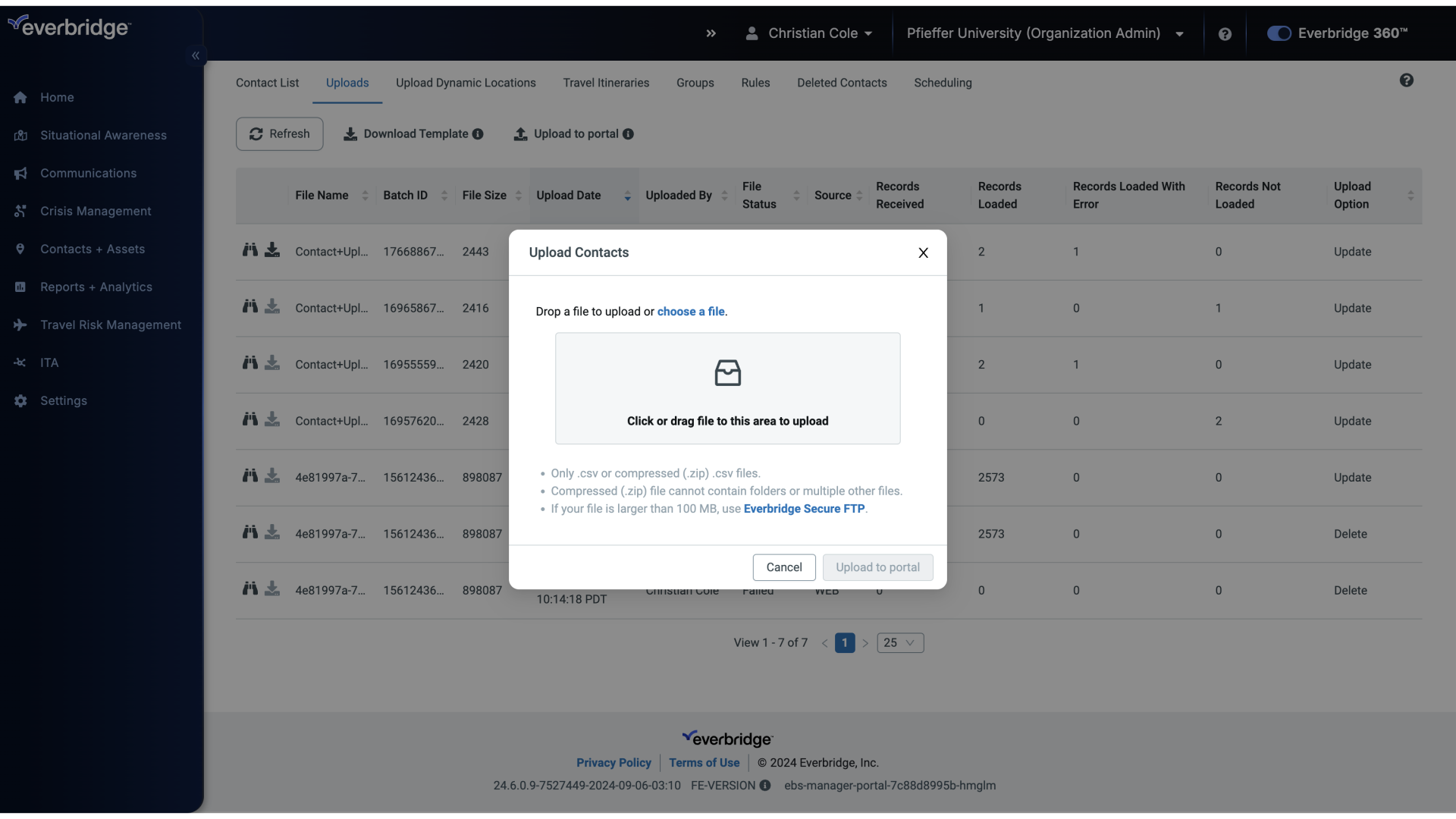 EBS: Contact Upload Update Option in Everbridge Suite – Everbridge