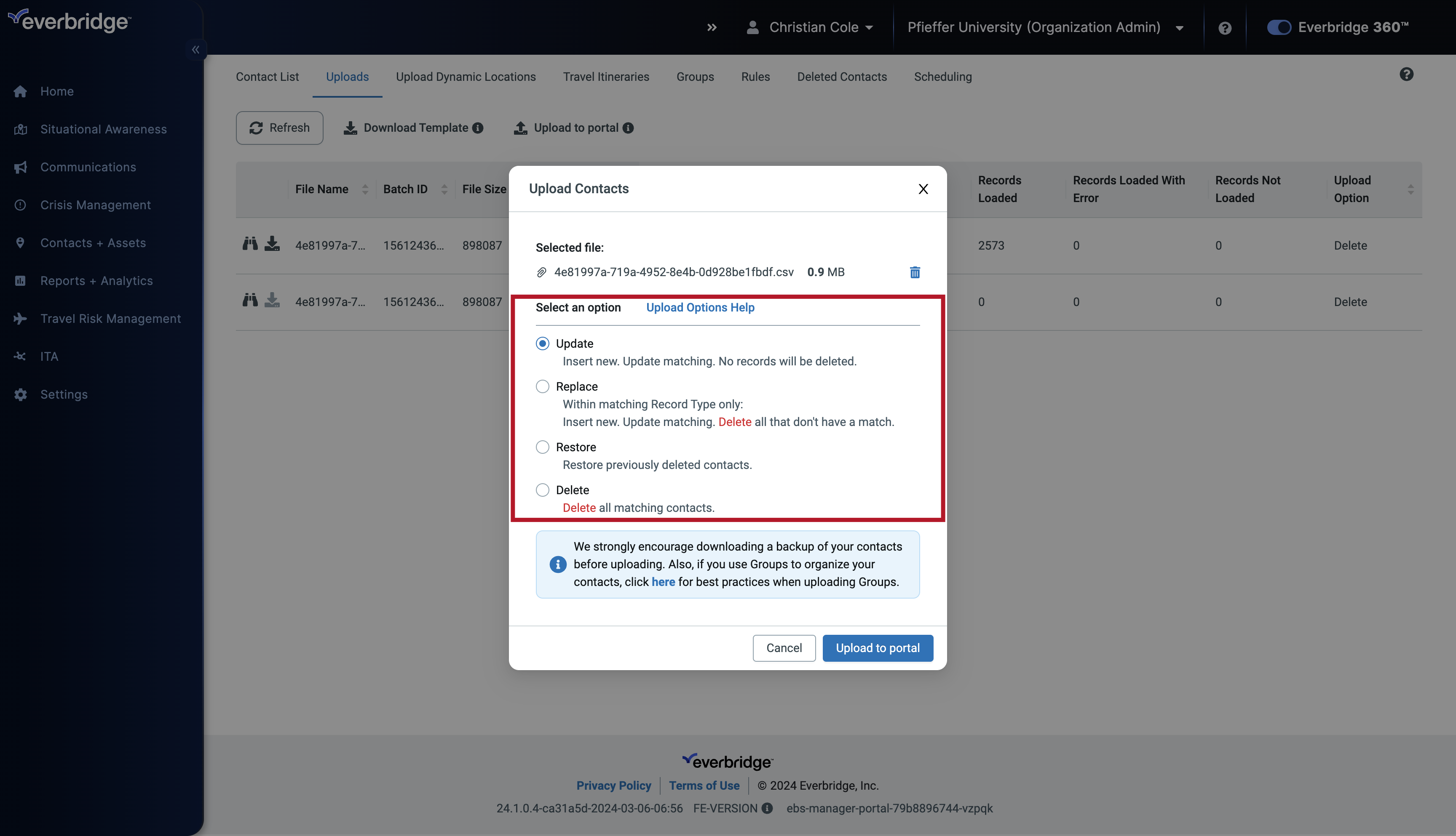 EBS: Contact Upload Overview – Everbridge