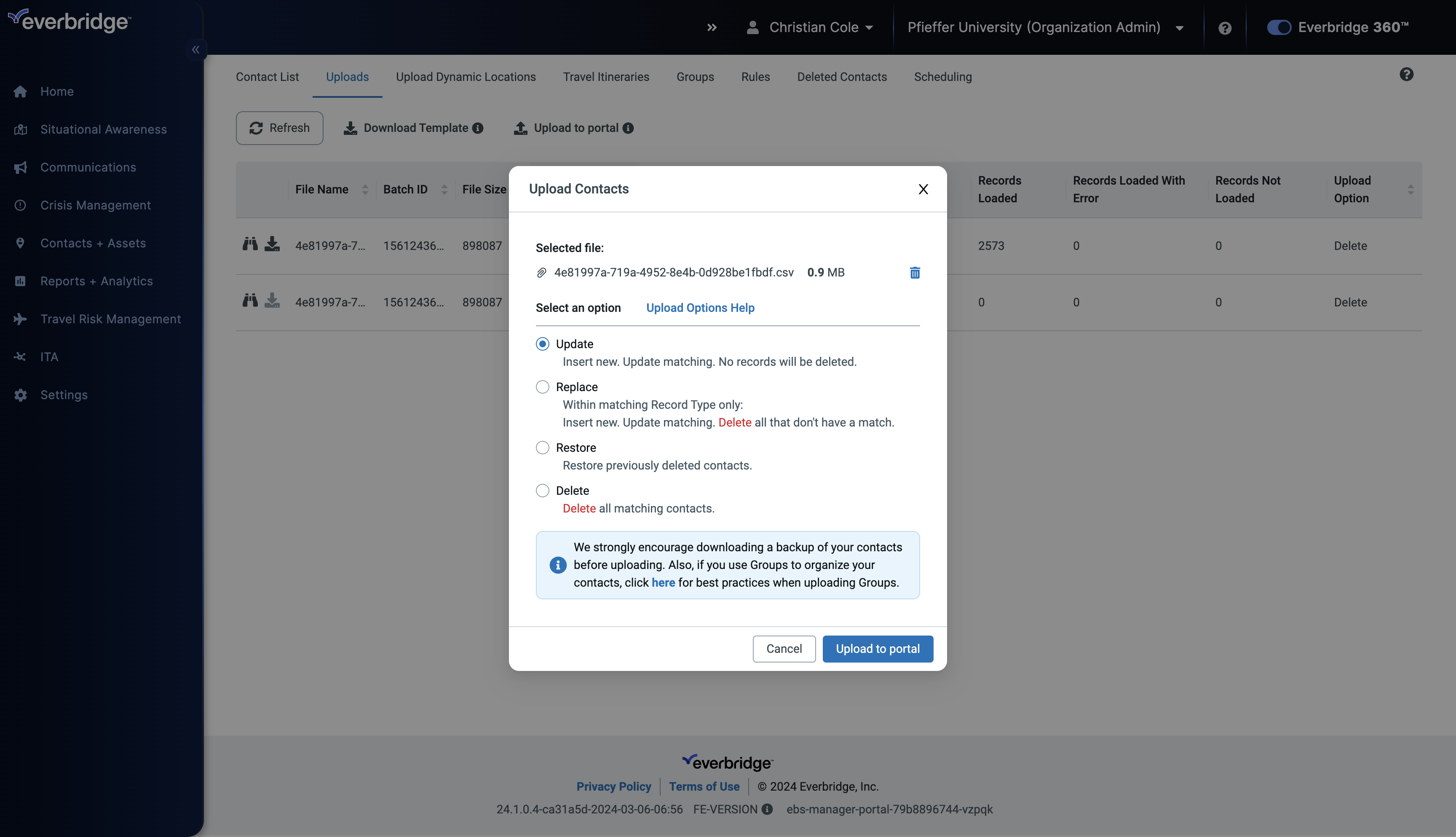 EBS: Contact Upload Overview – Everbridge